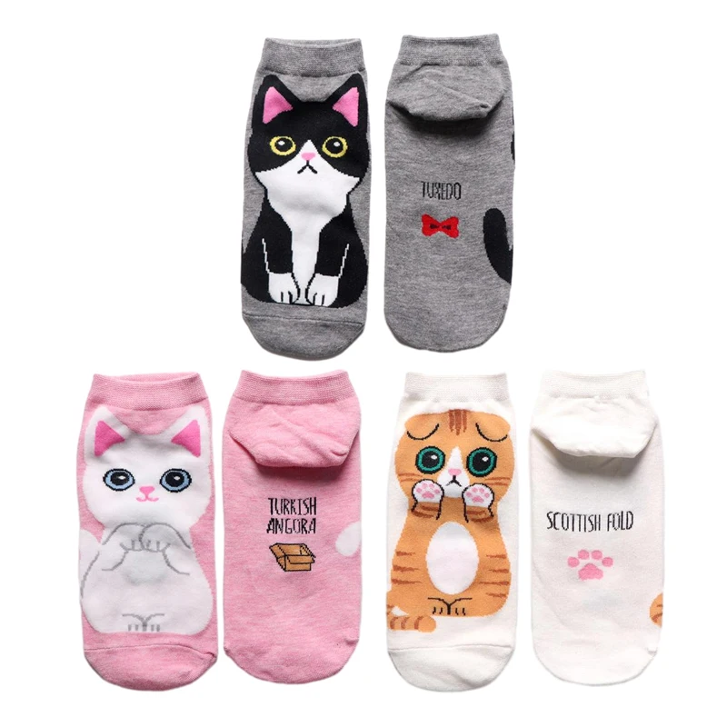 Animal Cotton Socks Women Autumn Winter Cute Cartoon Cat Dog Parttern ...