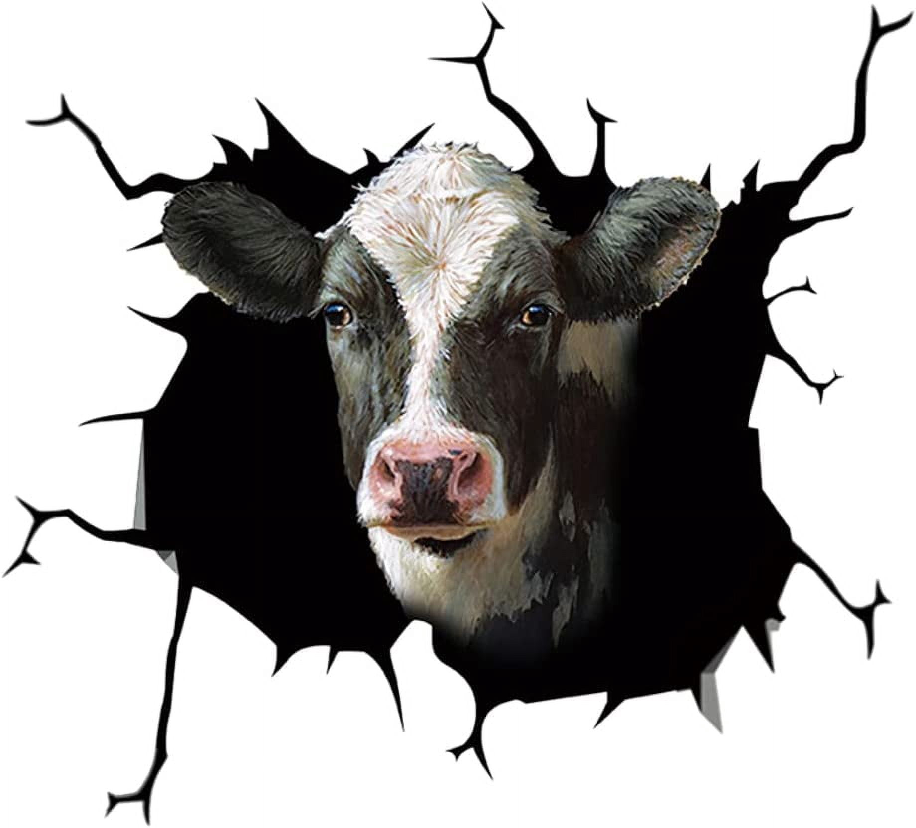 Animal Cow Car Sticker,Sovob 4pcs Creative Cracking Glass Cow Decal ...