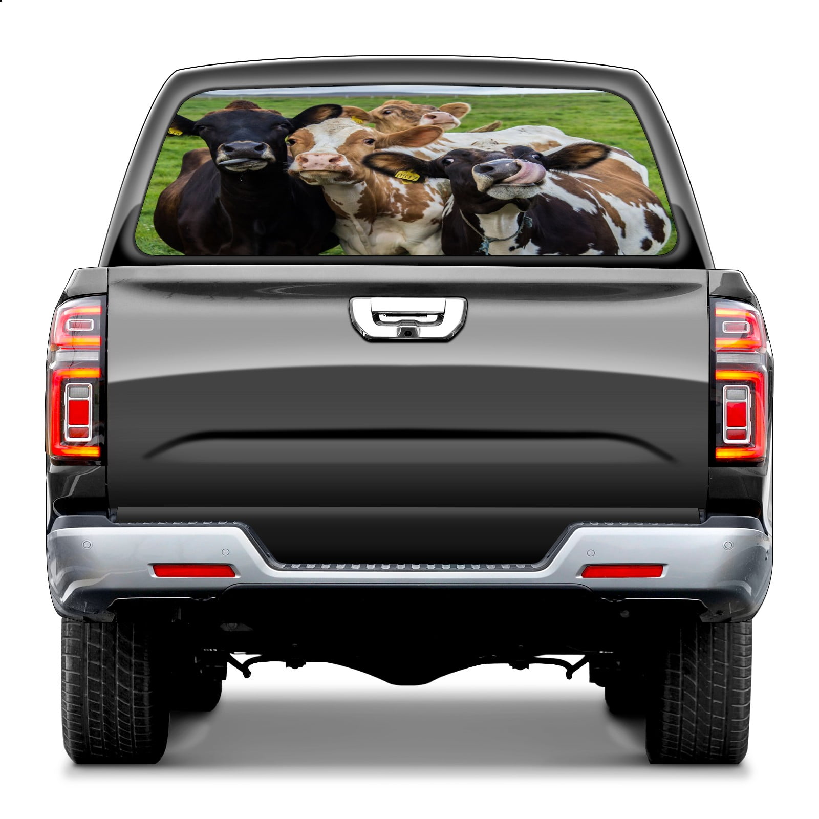 Animal Cows On Green Grassland Rear Window Decals for Trucks- Pickup ...