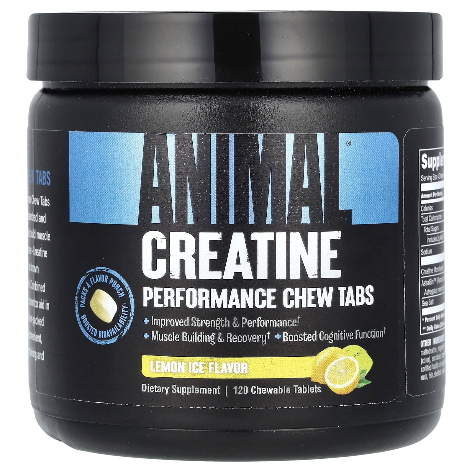 Animal Creatine Performance Chew Tabs, Lemon, 120 Count - Walmart.com