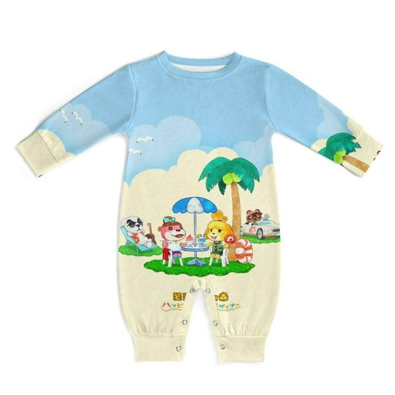 Animal Cros-,sing Newborn Baby Romper Clothing Infant Long Sleeve ...