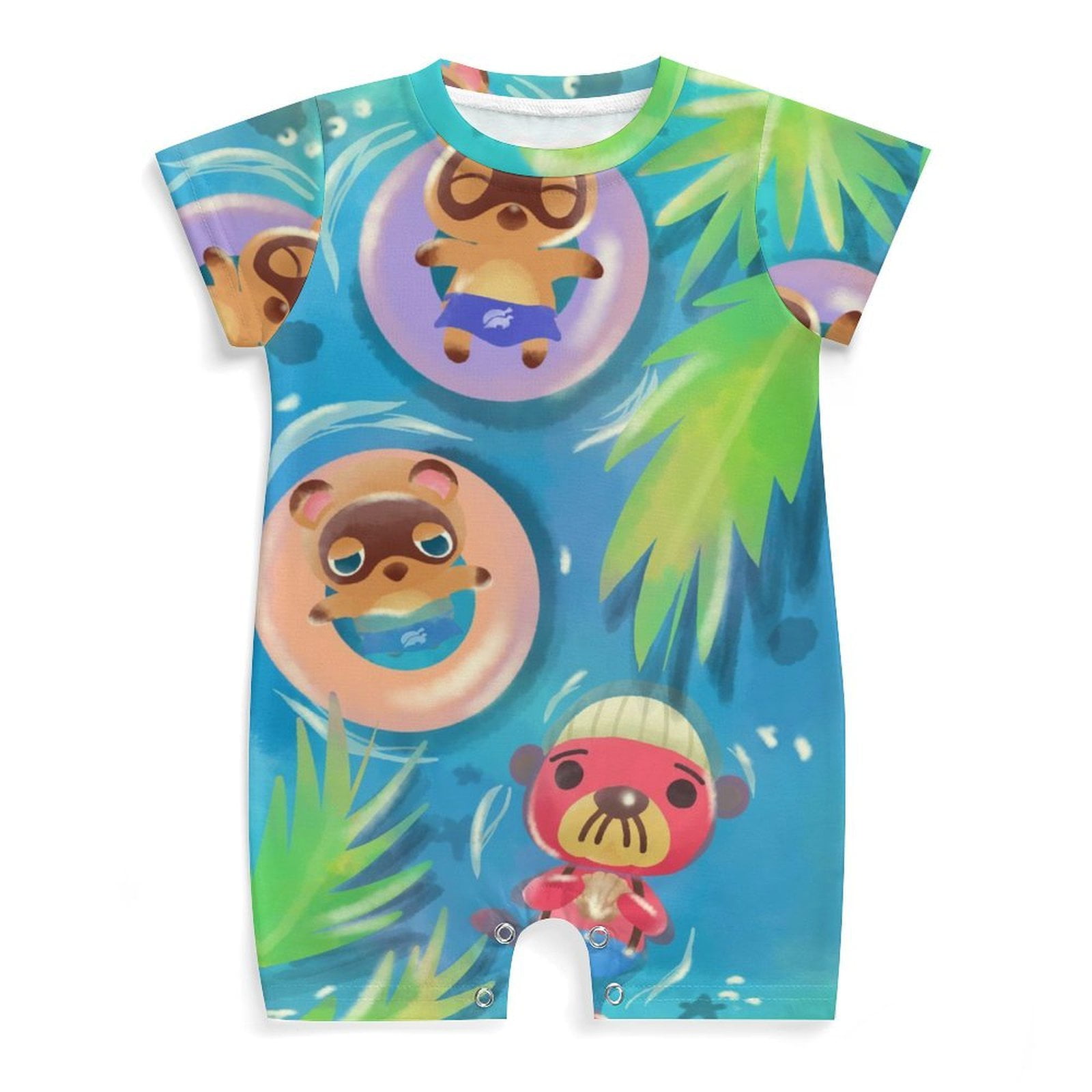 Animal Cros-,sing Newborn Baby Romper Clothing Infant Short Sleeve ...