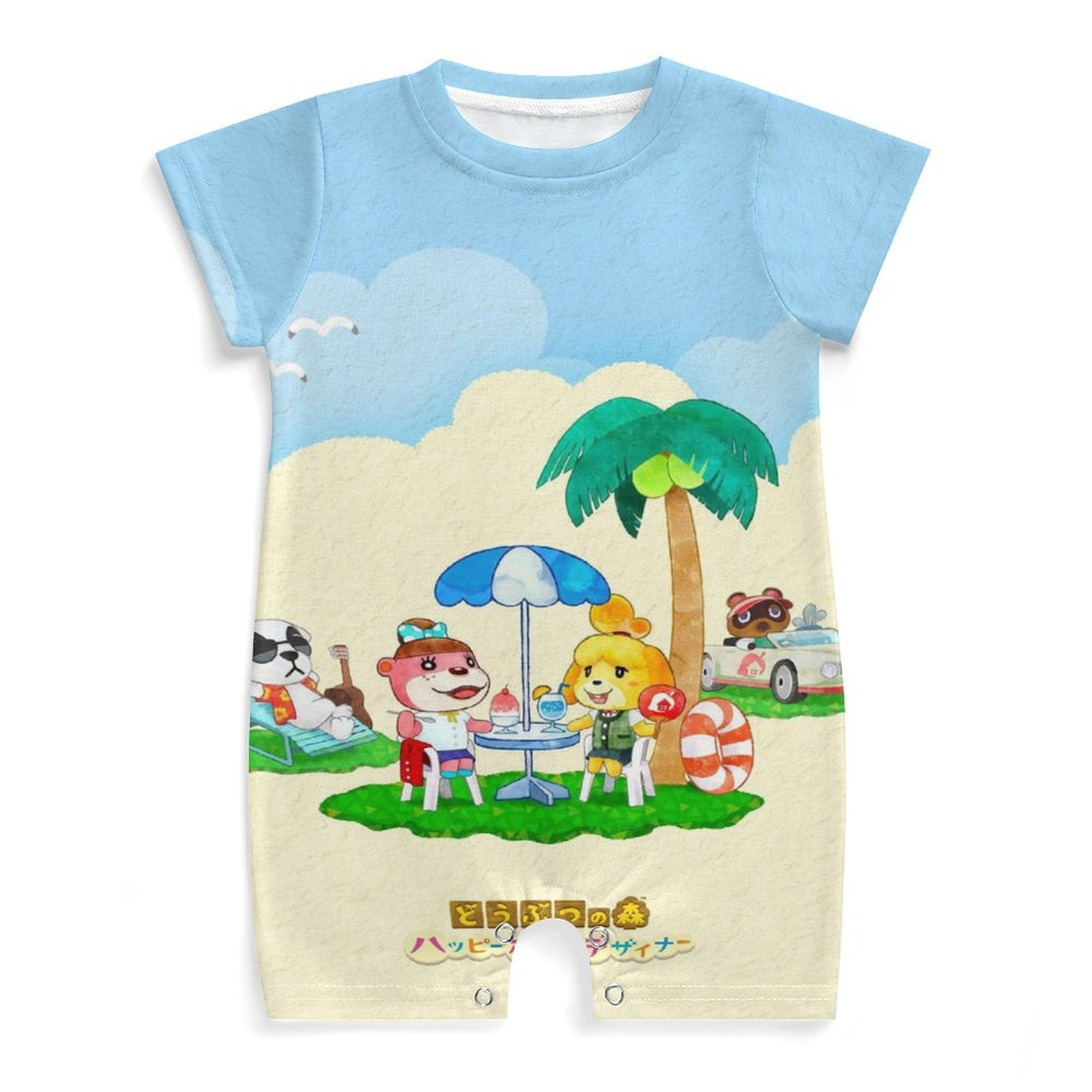 Animal Cros-,sing Newborn Baby Romper Clothing Infant Short Sleeve ...