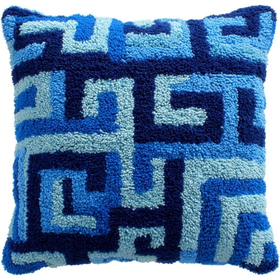 Animal Cross Stitch Latch Hook Sofa Cushion Cover,Blue Patterns,3D Pre ...