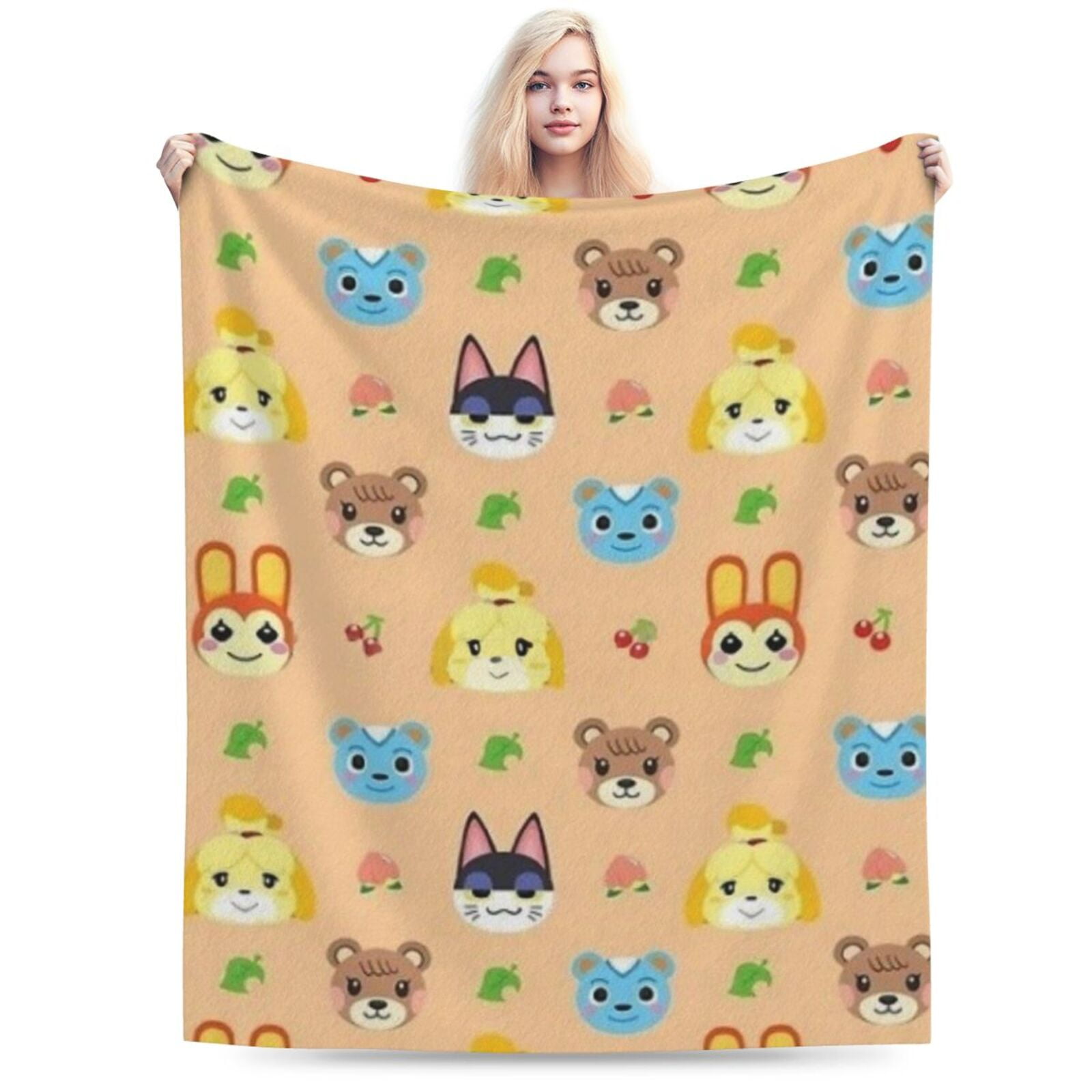 Animal Crossing Blanket Fuzzy Plush Bed Blanket Cozy Fluffy Air ...