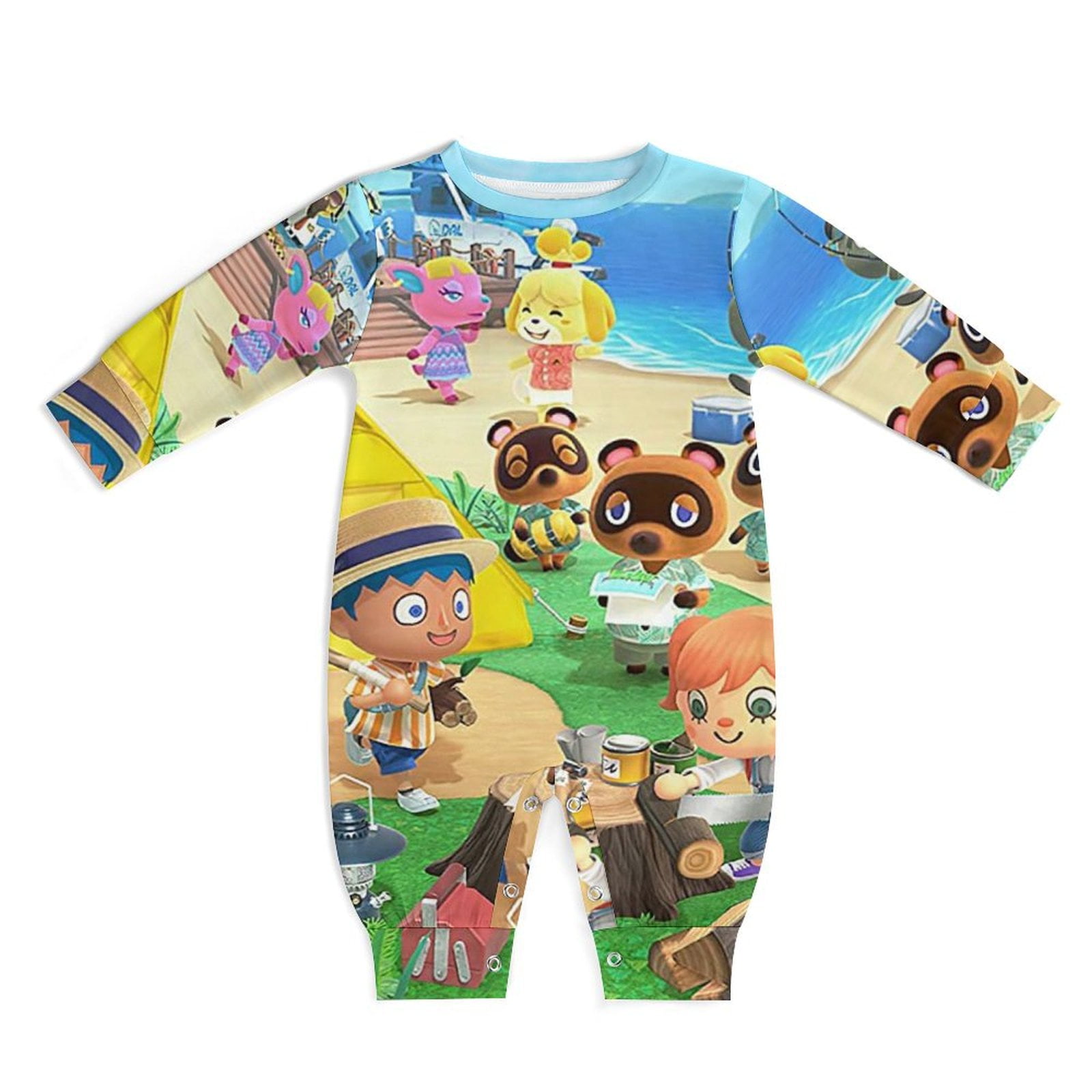 Animal Crossing Cartoon Baby Rompers One-Piece Long Sleeve Jumpsuit ...