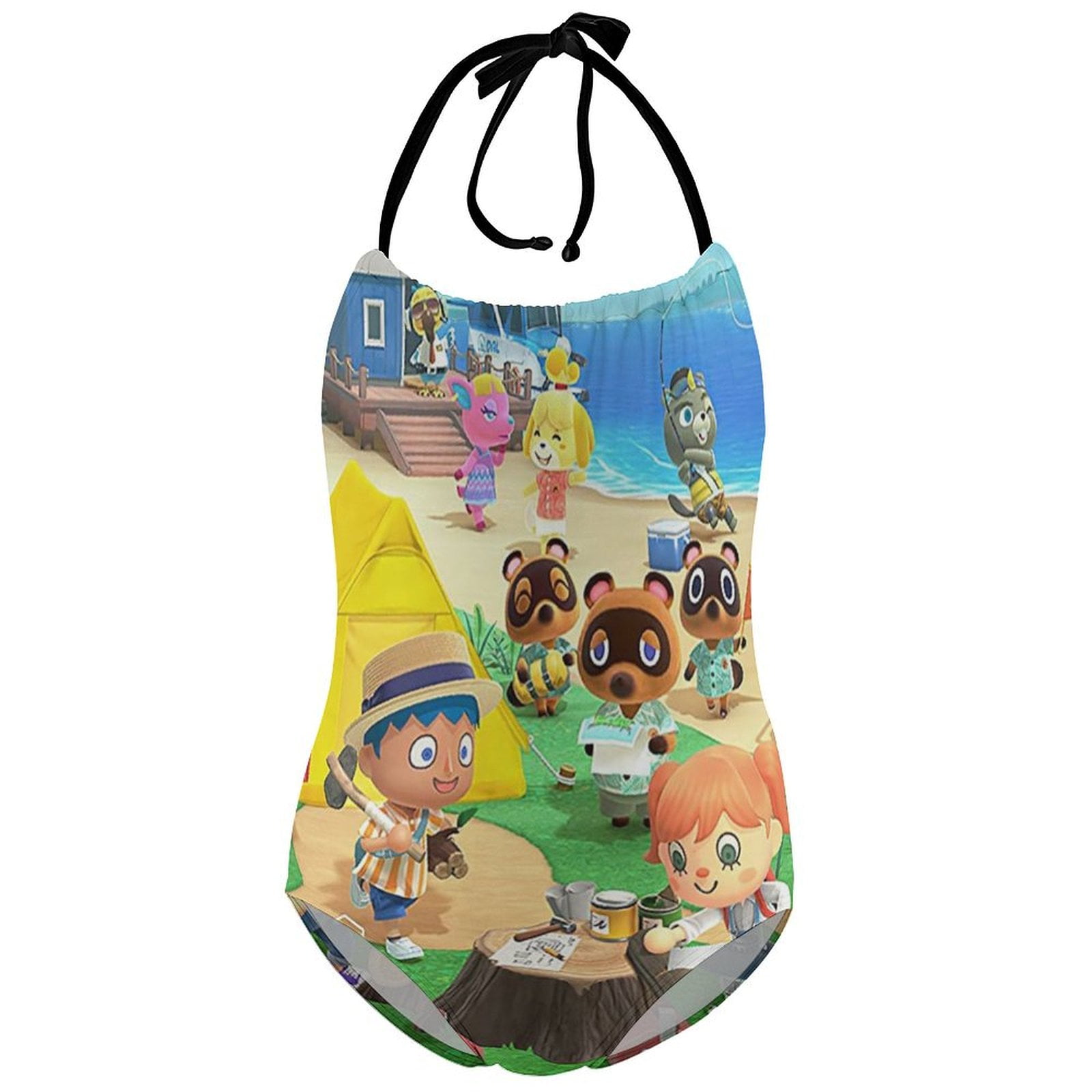 Animal Crossing Cartoon Girl's Swimsuit One-piece Summer Hawaii Beach ...