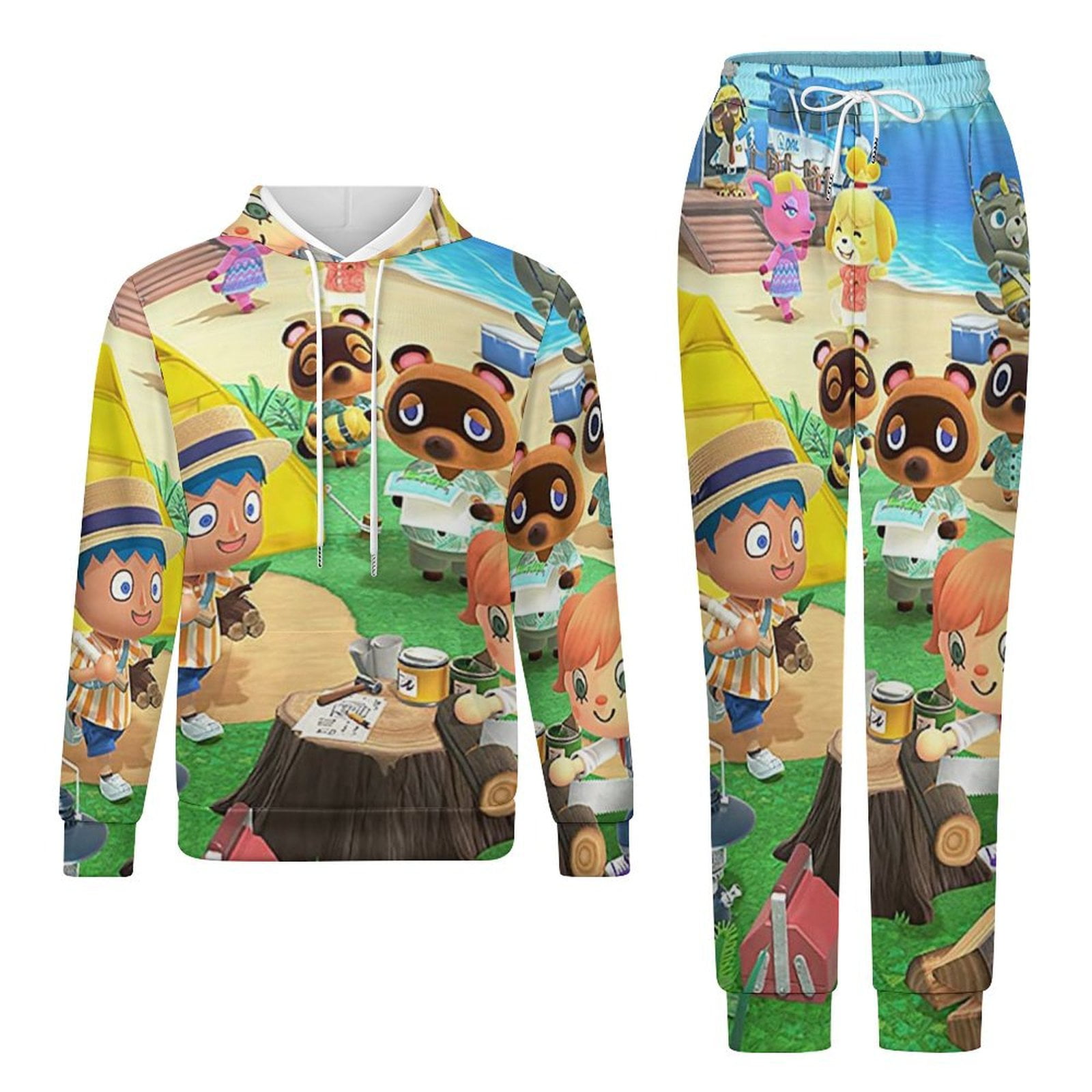 Animal Crossing Cartoon Unisex Hoodies And Sweatpants Set Sweatshirts ...