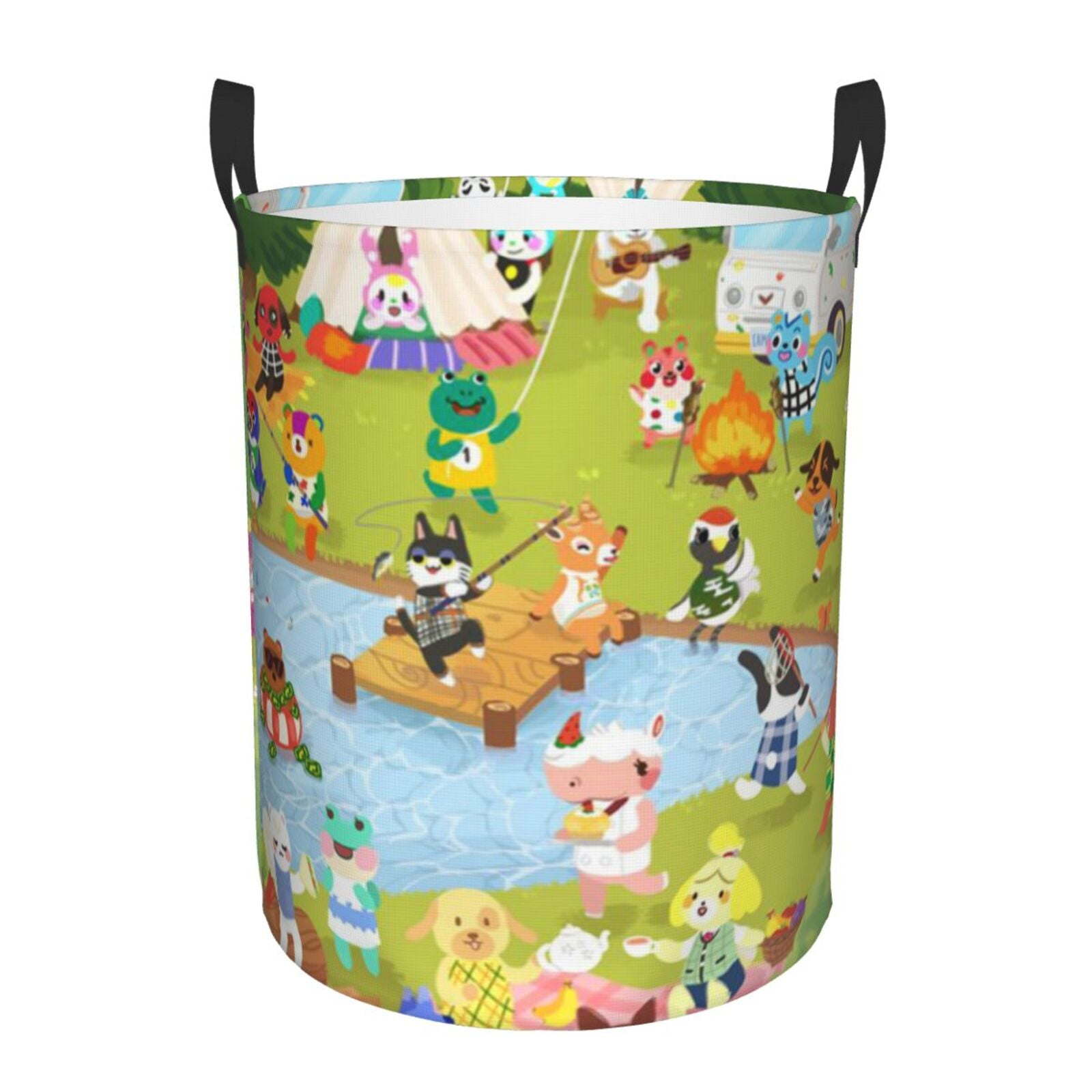 Animal Crossing Circular Hamper With Handle Storage Basket Circular ...