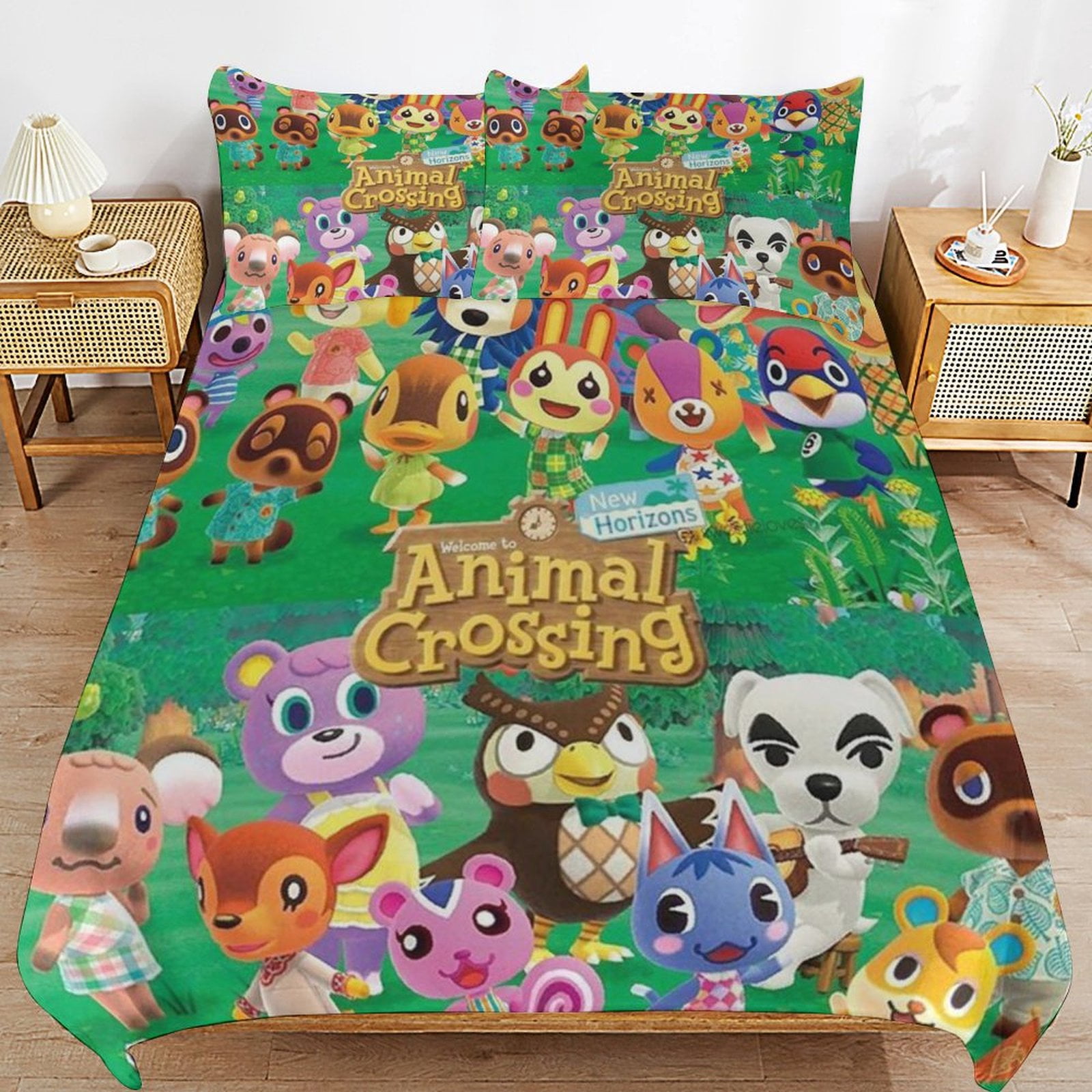 Animal Crossing Comforter Set 3 Pieces Quilt Cover Set Soft Bedding ...