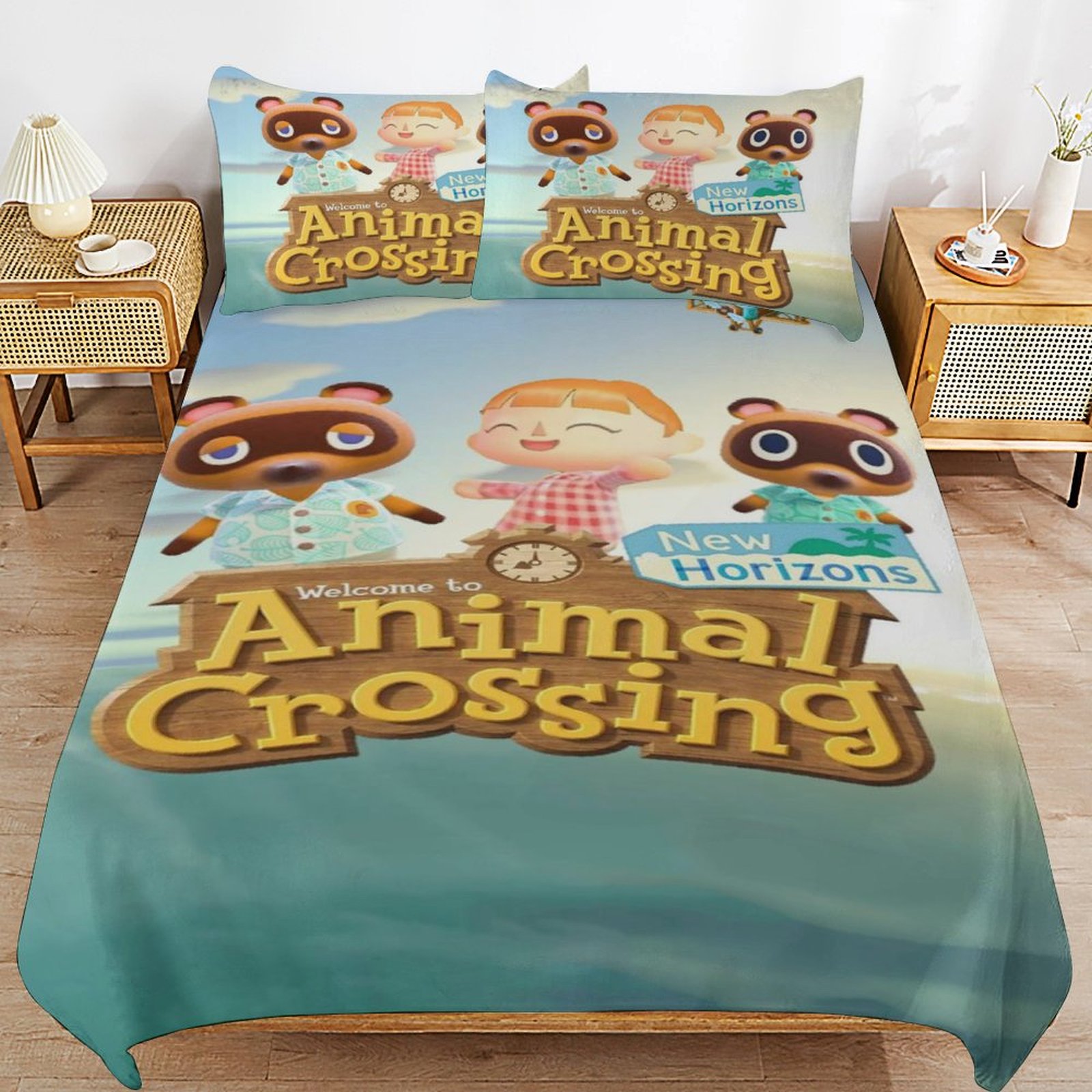 Animal Crossing Duvet Cover 3 Piece Bedding Set,Teen Comforter Cover ...