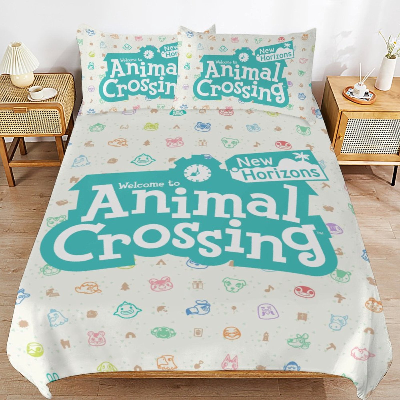 Animal Crossing Duvet Cover 3 Piece Bedding Set,Teen Comforter Cover ...