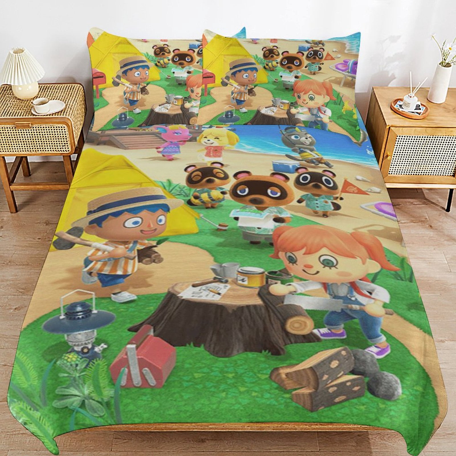 Animal Crossing Duvet Cover 3 Piece Bedding Set,Teen Comforter Cover ...