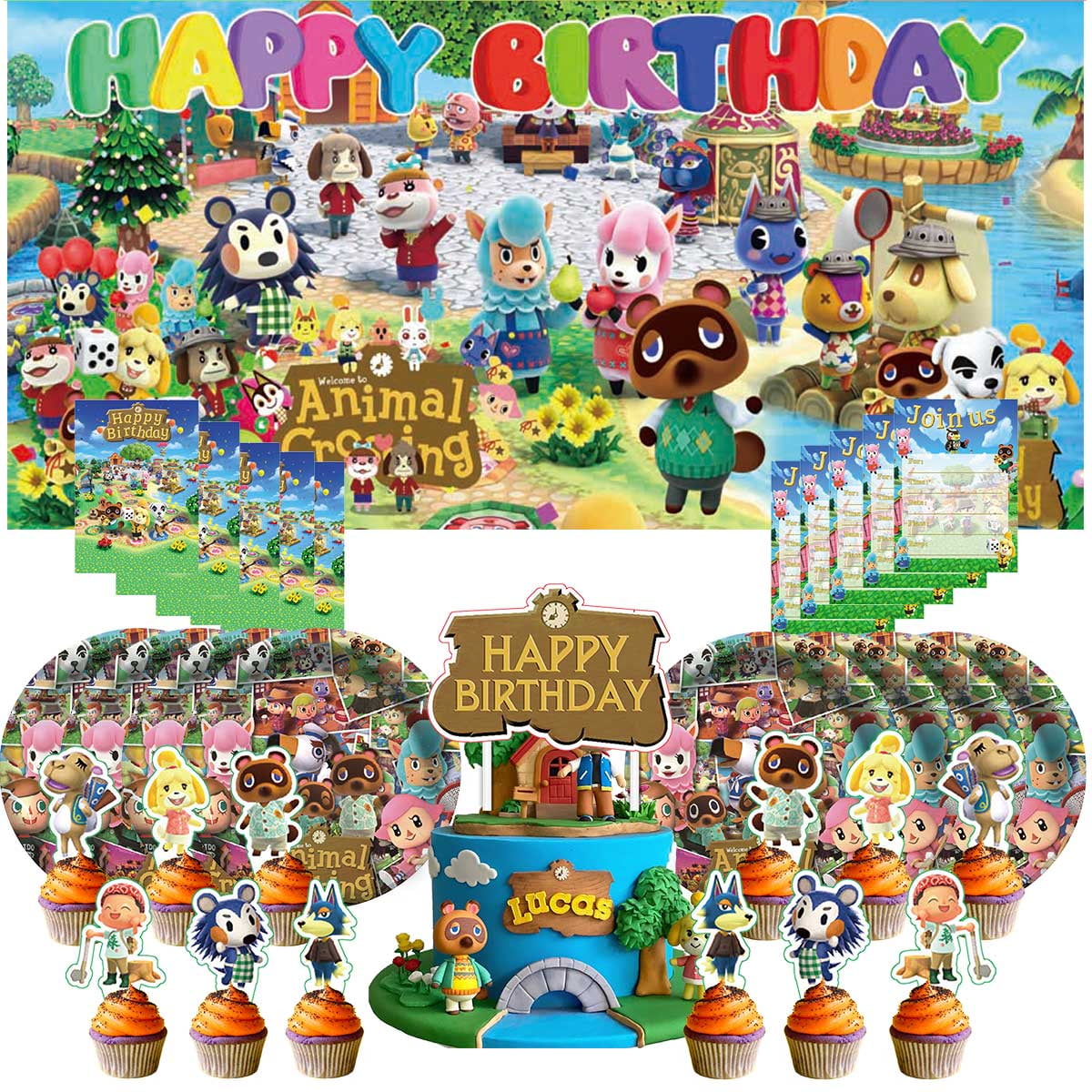 Animal Crossing Invite Invitation Cards Party Supplies Decor ...