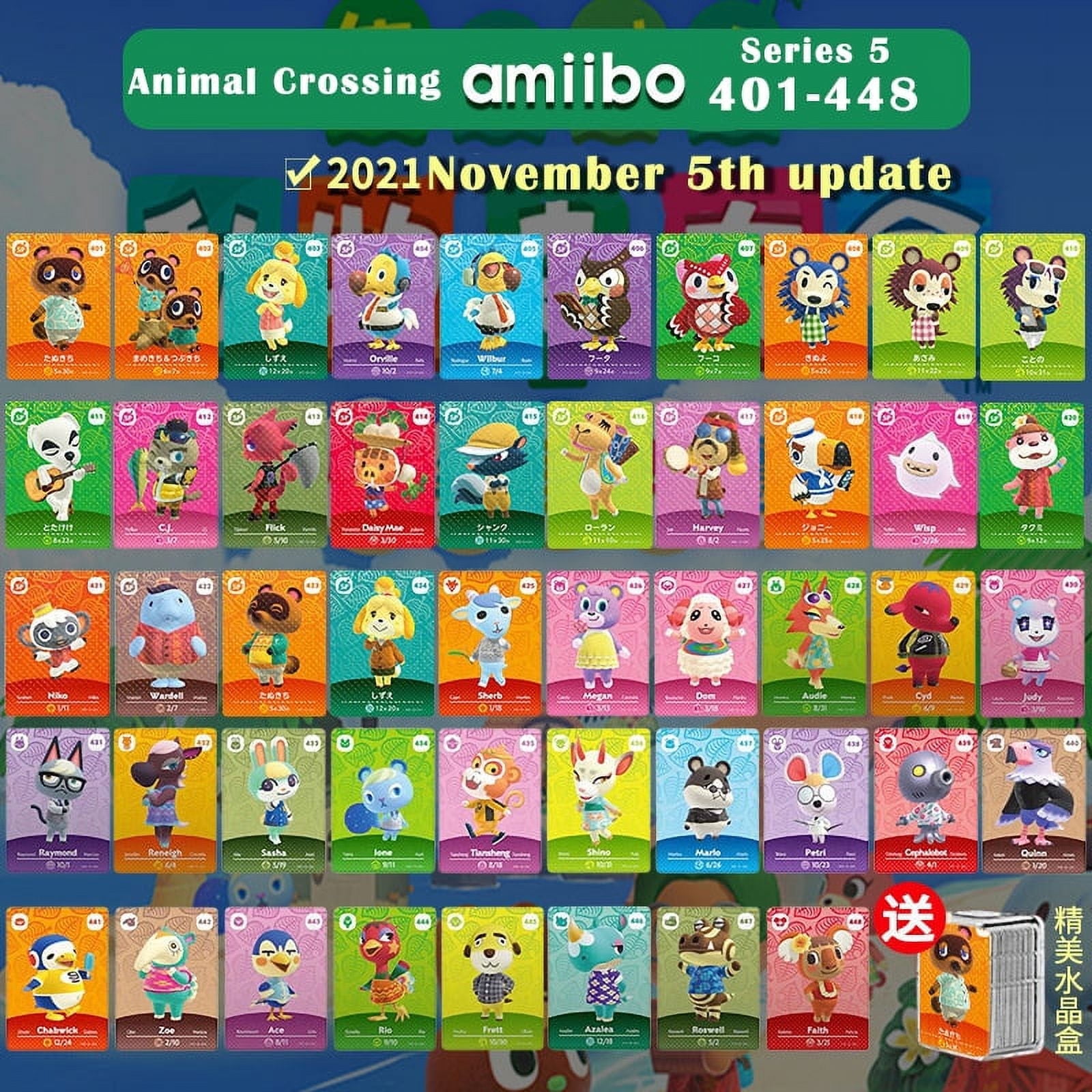 Animal Crossing New Horizons Amiibo Cards Series 5 #401-#448 Animal Crossing NFC Cards For NS ...