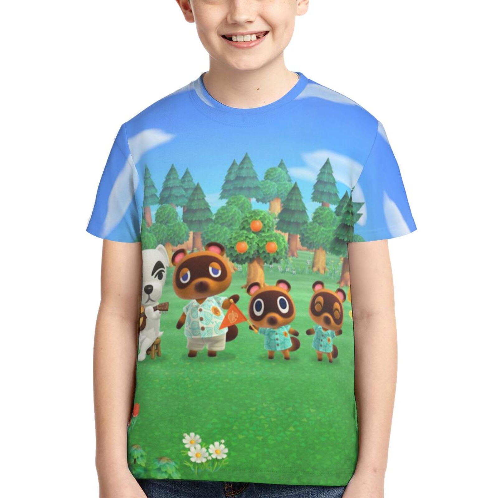 Animal Crossing New Horizons Cartoon Teen T-Shirt Crewneck Short Sleeve ...