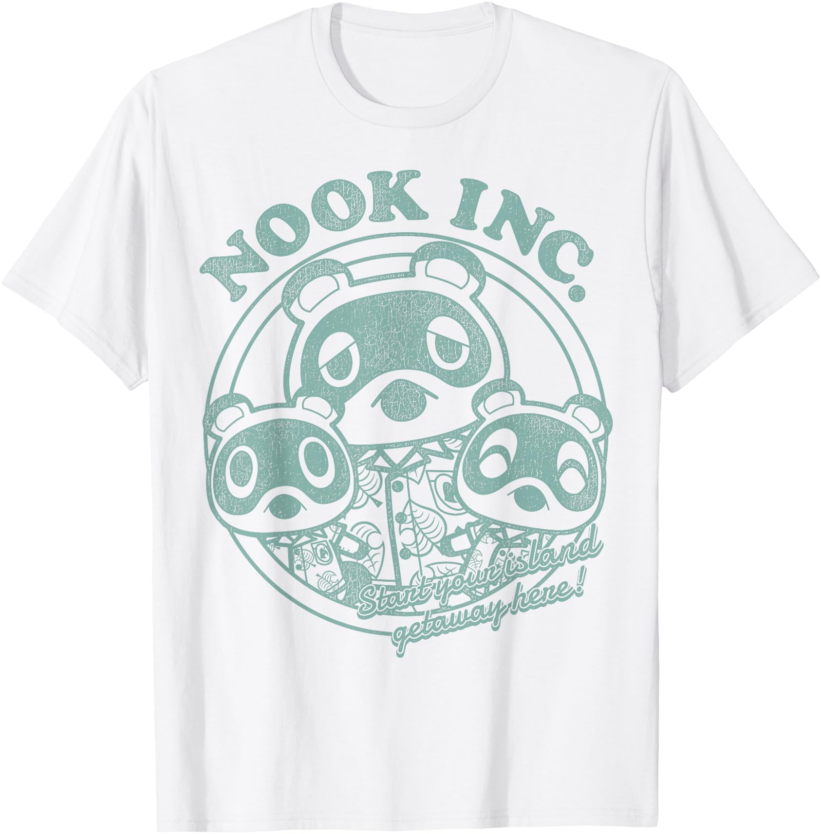 Animal Crossing: New Horizons Nook Inc. Getaway Faded Badge T-Shirt ...