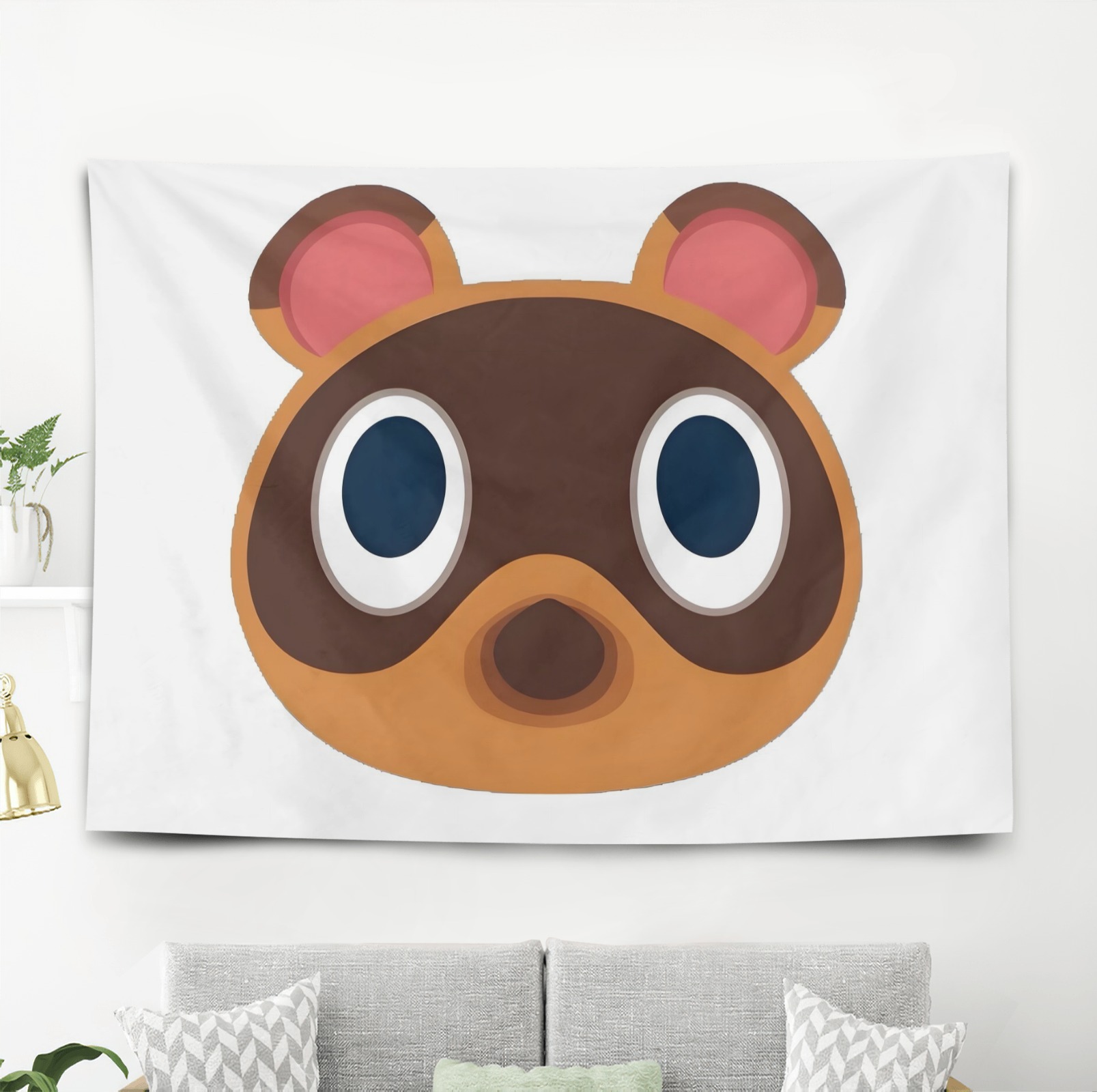 Animal Crossing Pattern Wall Hanging 50*60 Inches High-Quality Peach ...