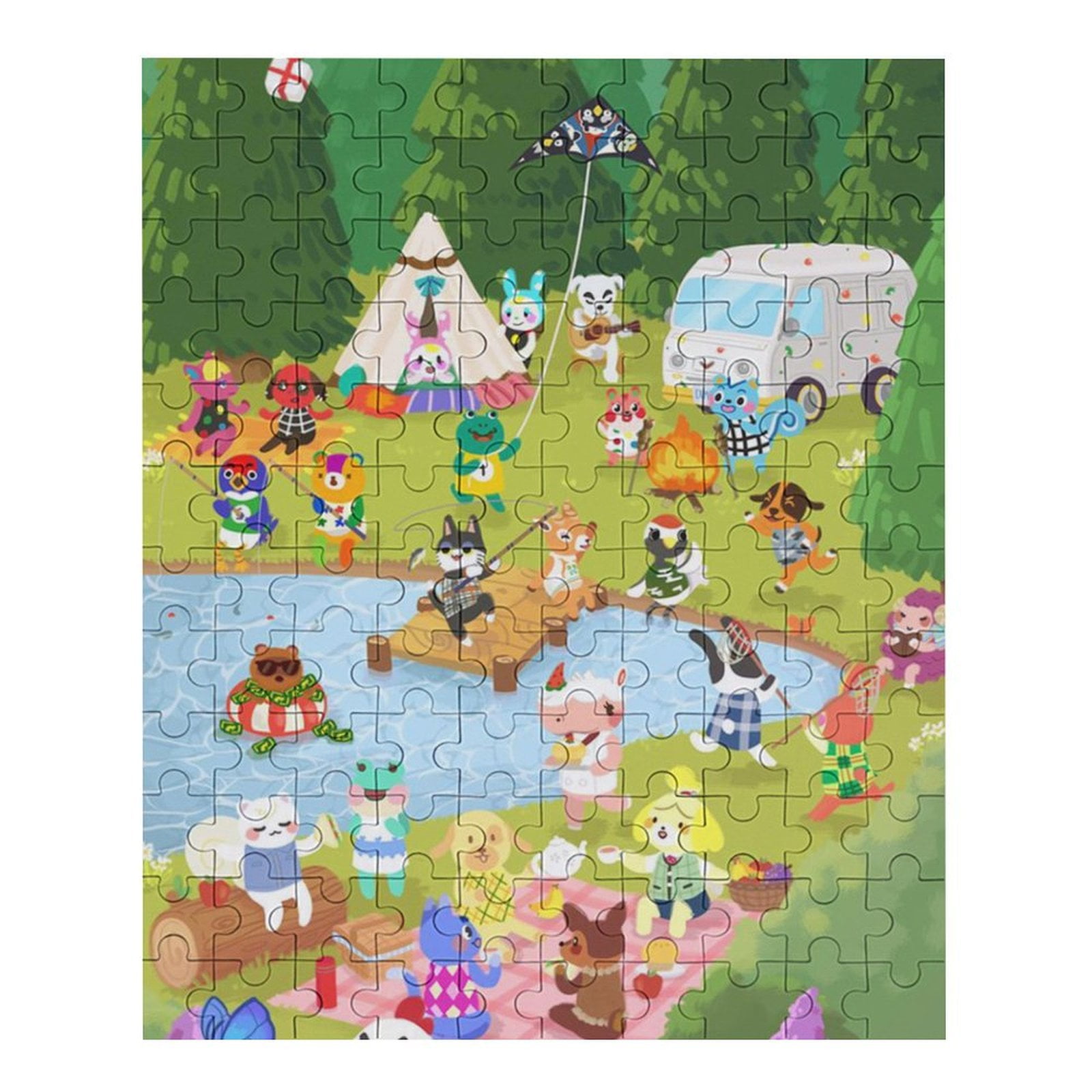 Animal Crossing Picture Puzzle 120 PCS Wooden Puzzle Artwork Jigsaw ...