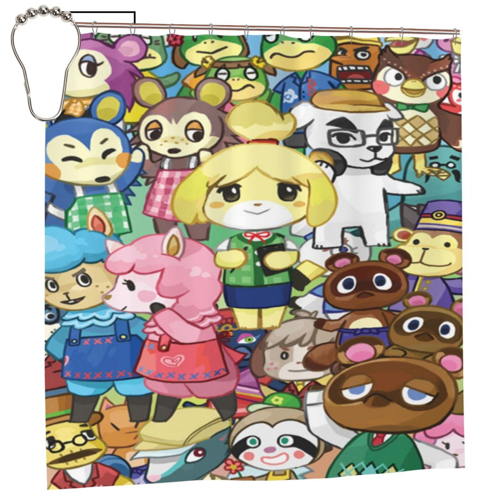 Animal Crossing Shower Curtain For Kids Children Cute Shower Curtain ...