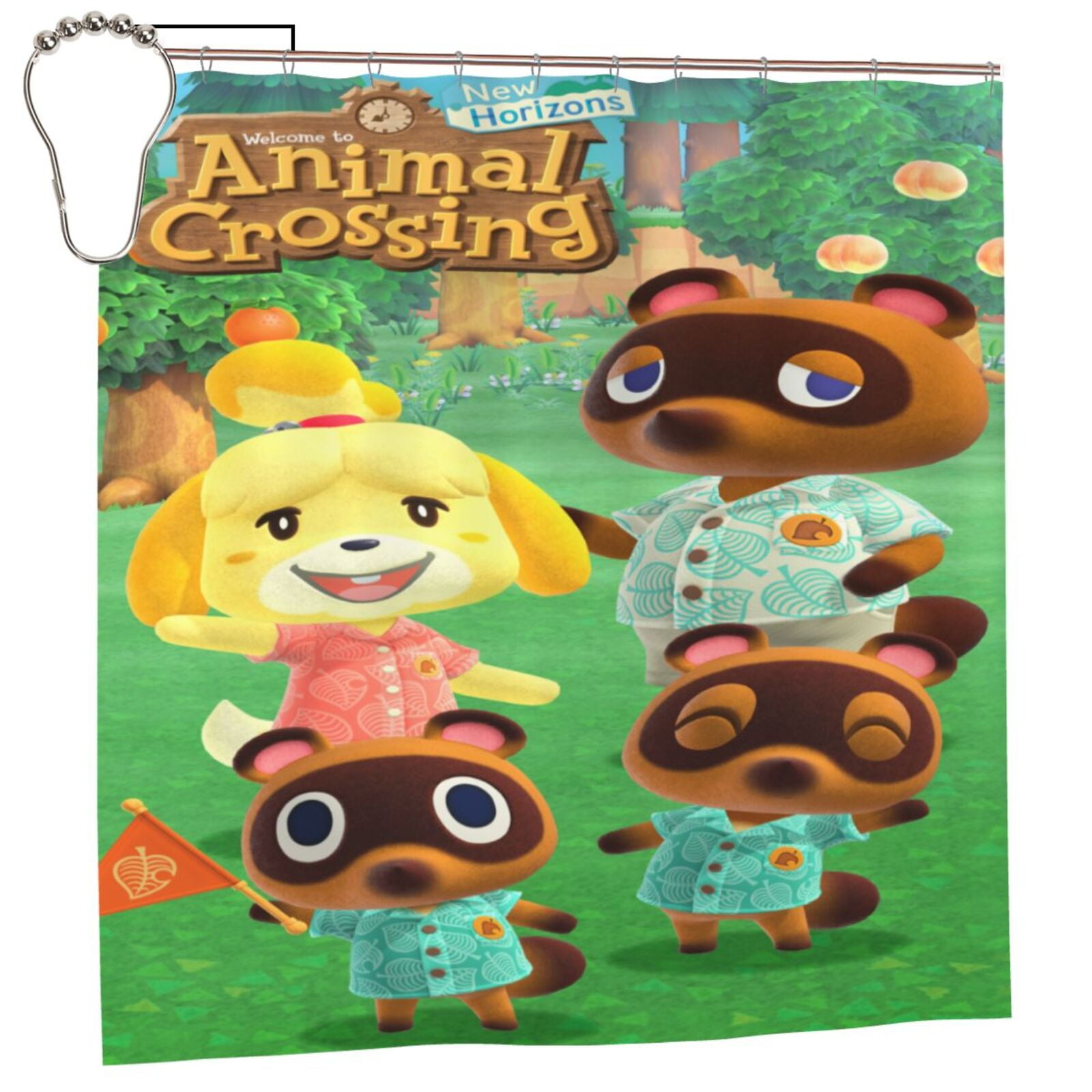 Animal Crossing Shower Curtain For Kids Children Cute Shower Curtain ...