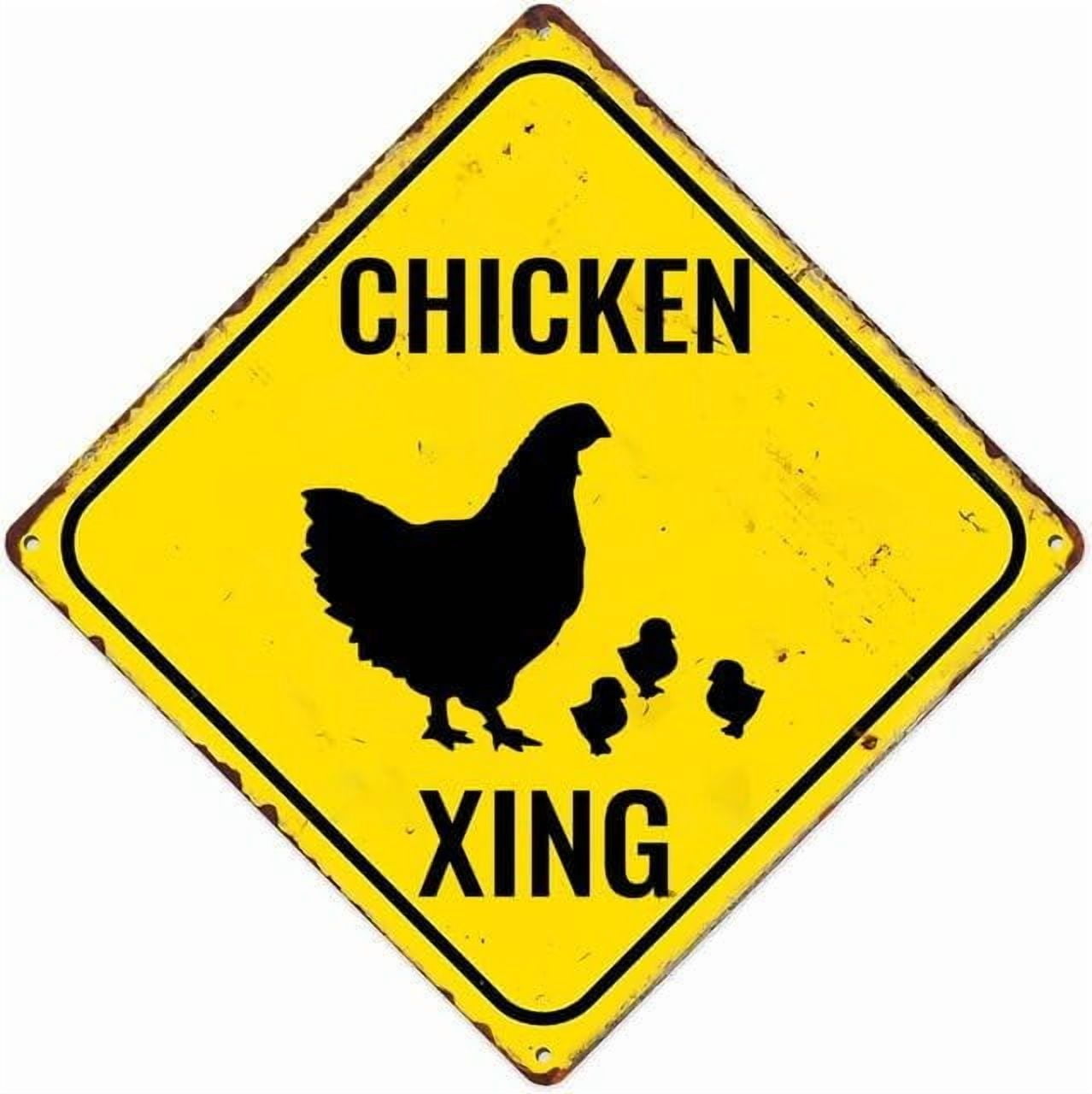 Animal Crossing Sign Chicken Xing Novelty Metal Sign Retro Wall Decor ...