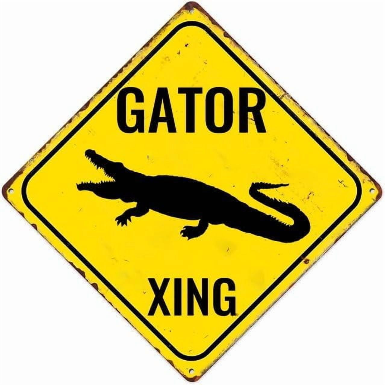 Animal Crossing Sign Gator Xing Retro Art Tin Painting Metal Sign Wall ...