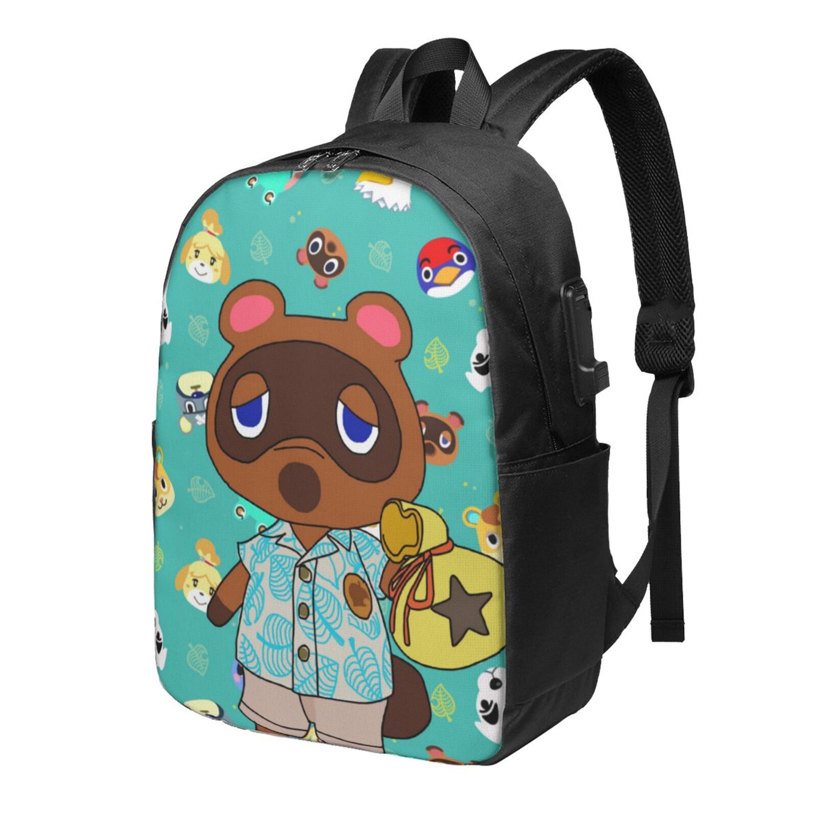 Animal Crossing Travel Laptop Backpack With USB Port 17 Inch Multi ...