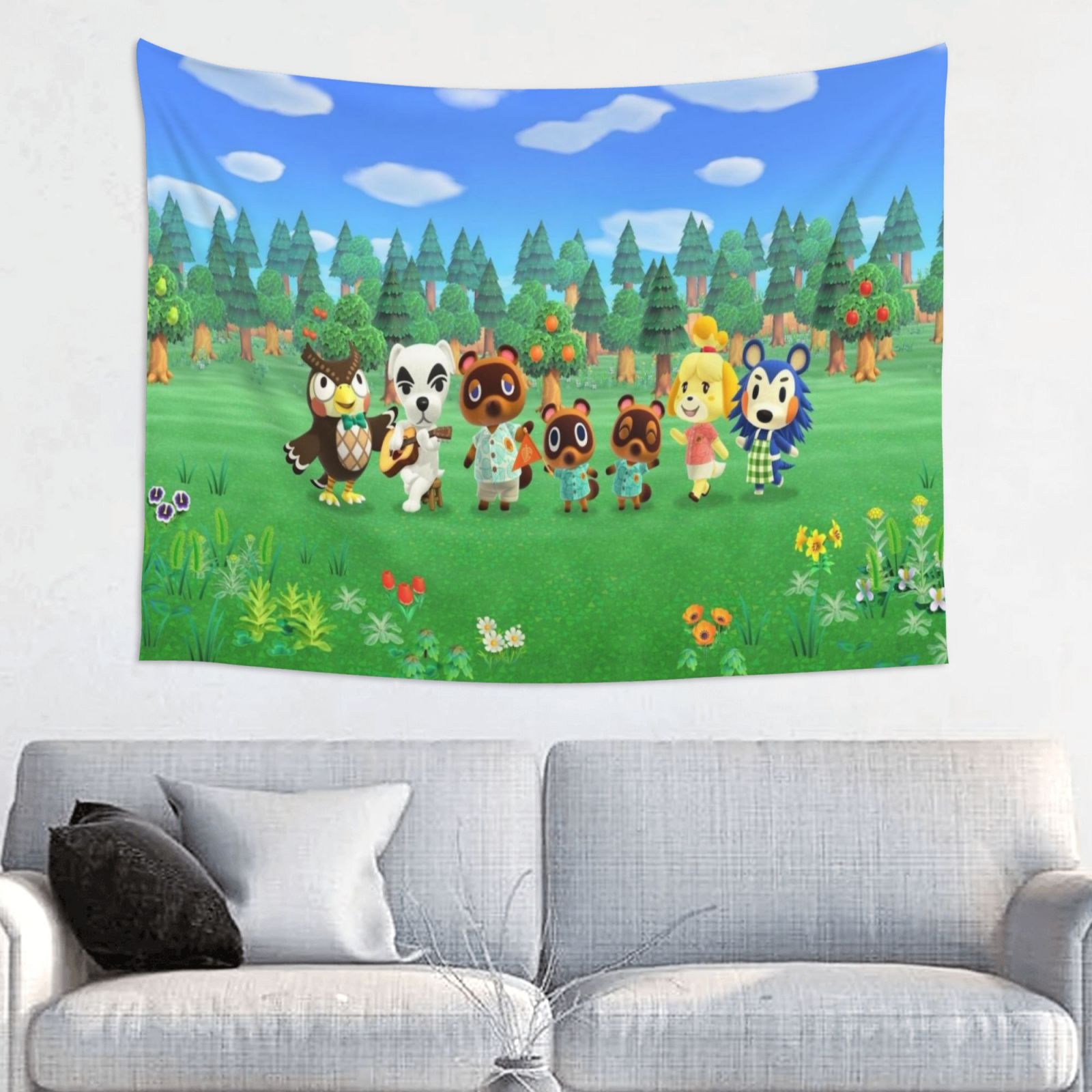 Animal Crossing Wall Tapestry Anime Poster For Bedroom Aesthetics Funny ...