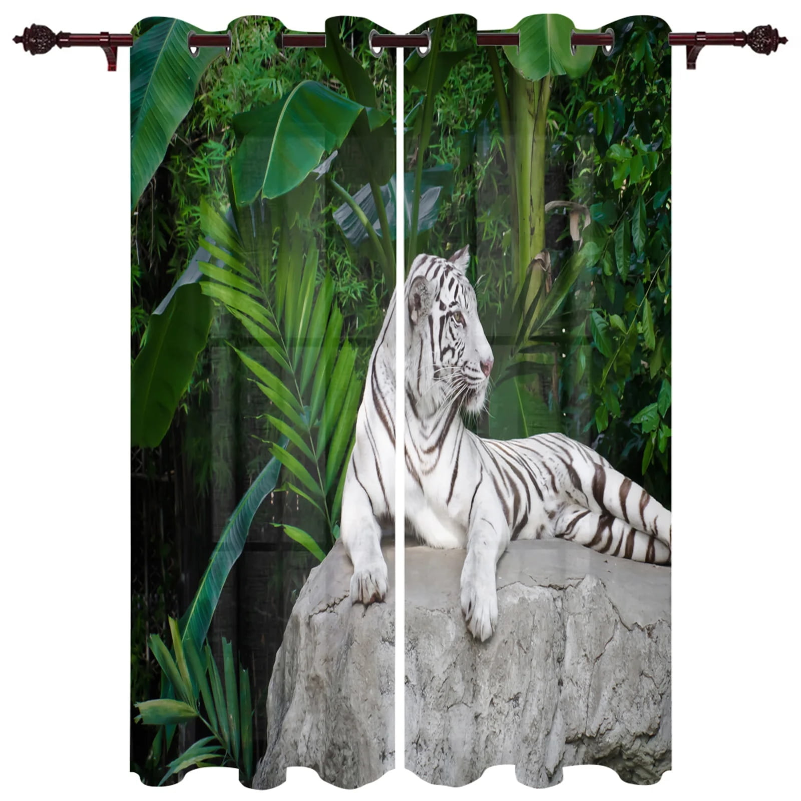 Animal Curtain Forest Animal Tiger Pattern Curtains for Bedroom Living ...