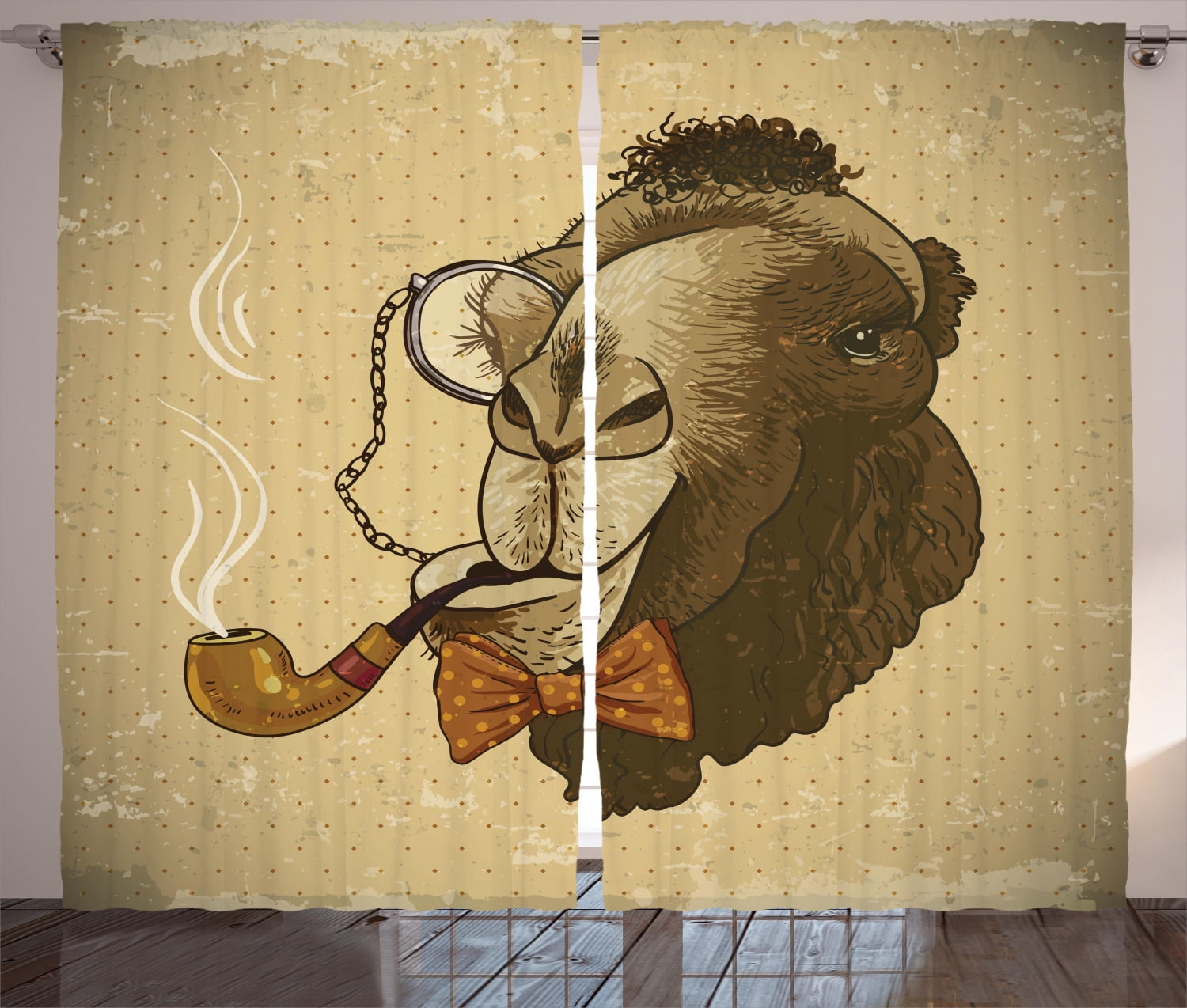 Ambesonne Animal Curtains 2 Panel Set, Hipster Pop Art Vintage, 108" x ...