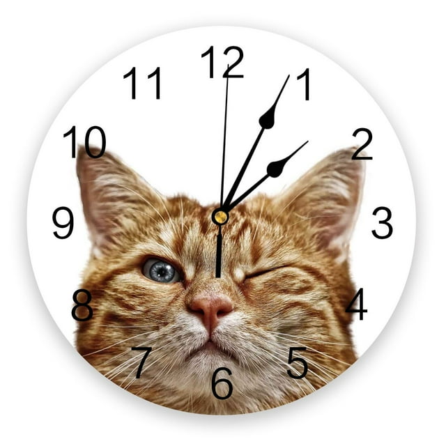Animal Cute Cat Pet Wall Clock Modern Design Living Room Decoration ...