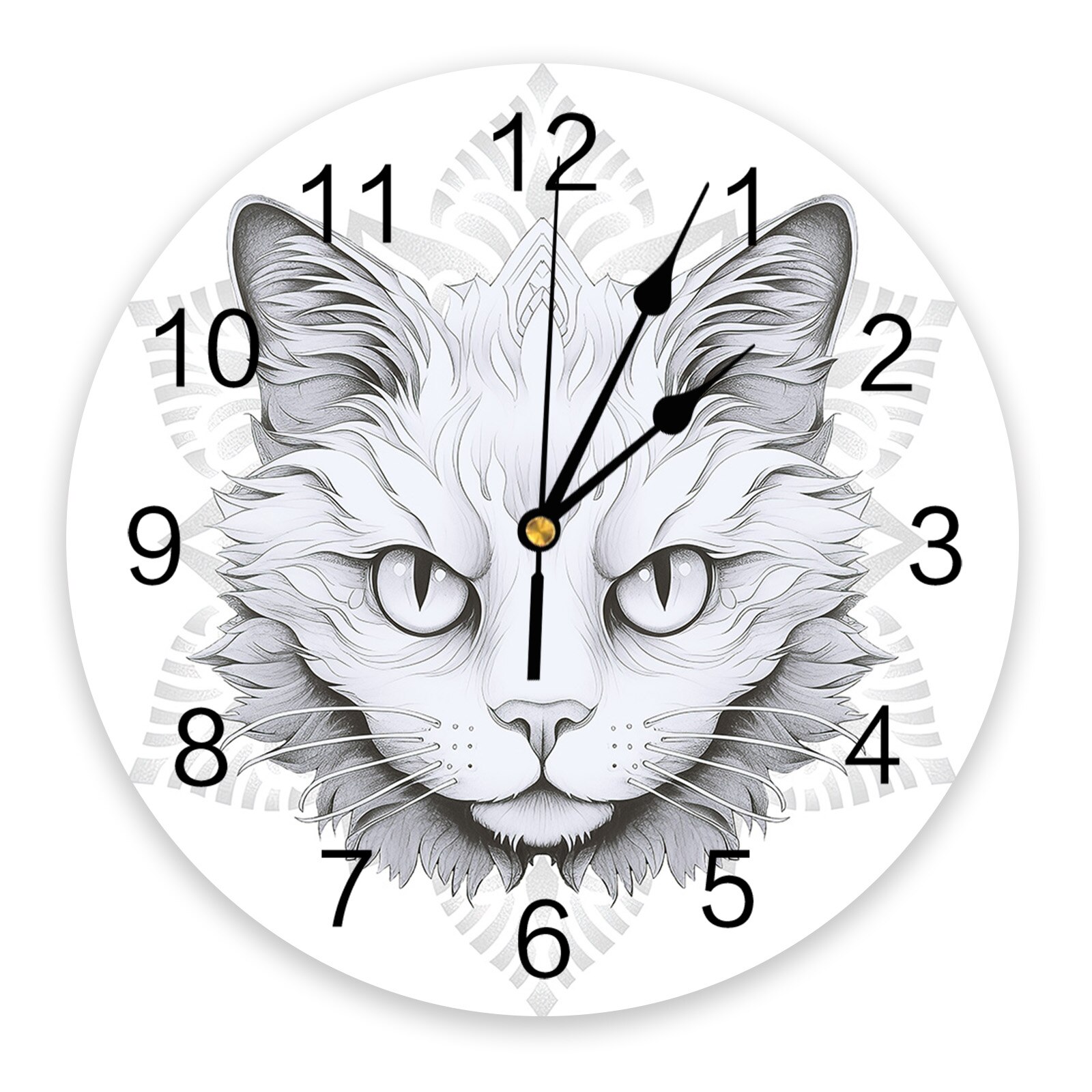 Animal Cute Cat Pet Wall Clock Modern Design Living Room Decoration ...