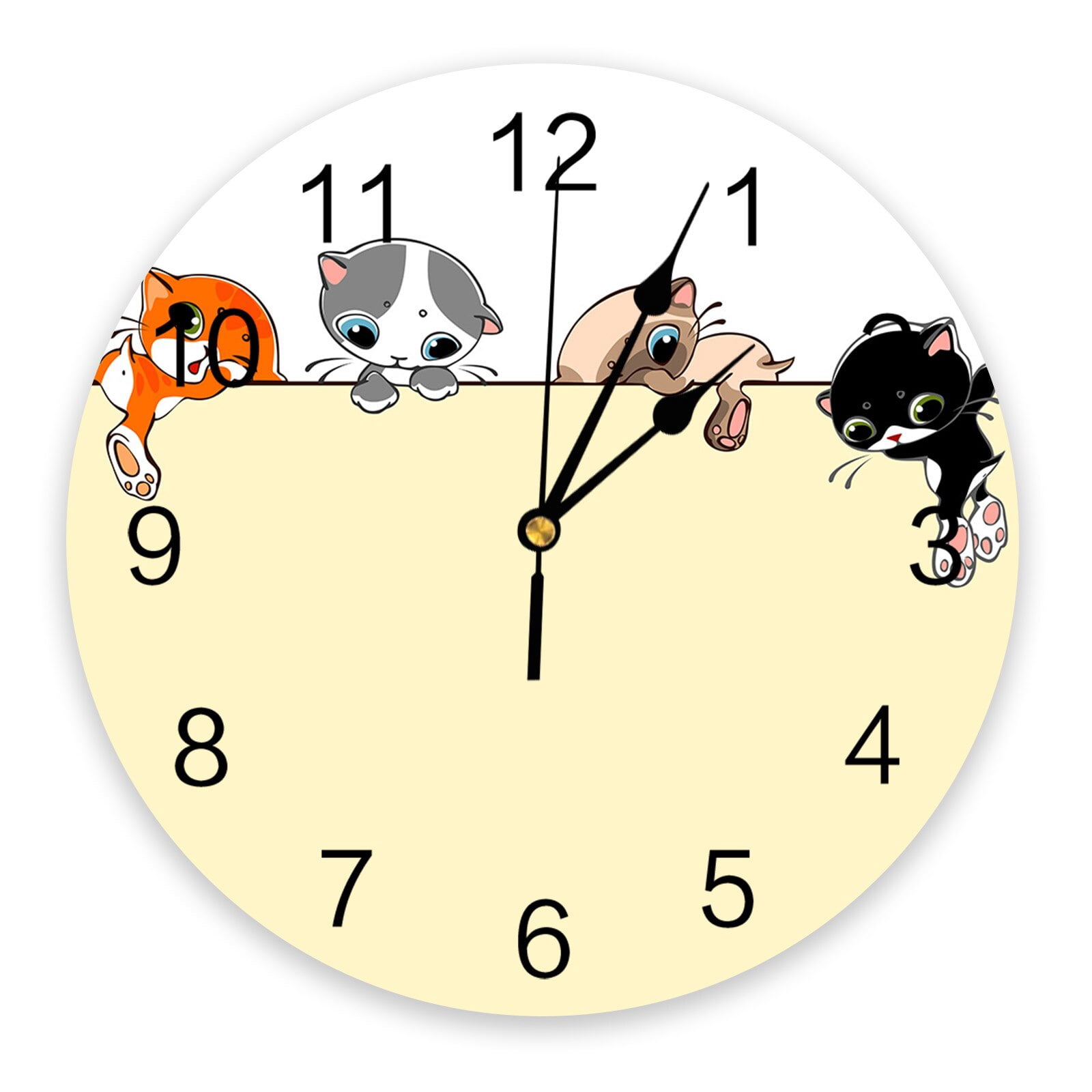 Animal Cute Cat Pet Wall Clock Modern Design Living Room Decoration ...