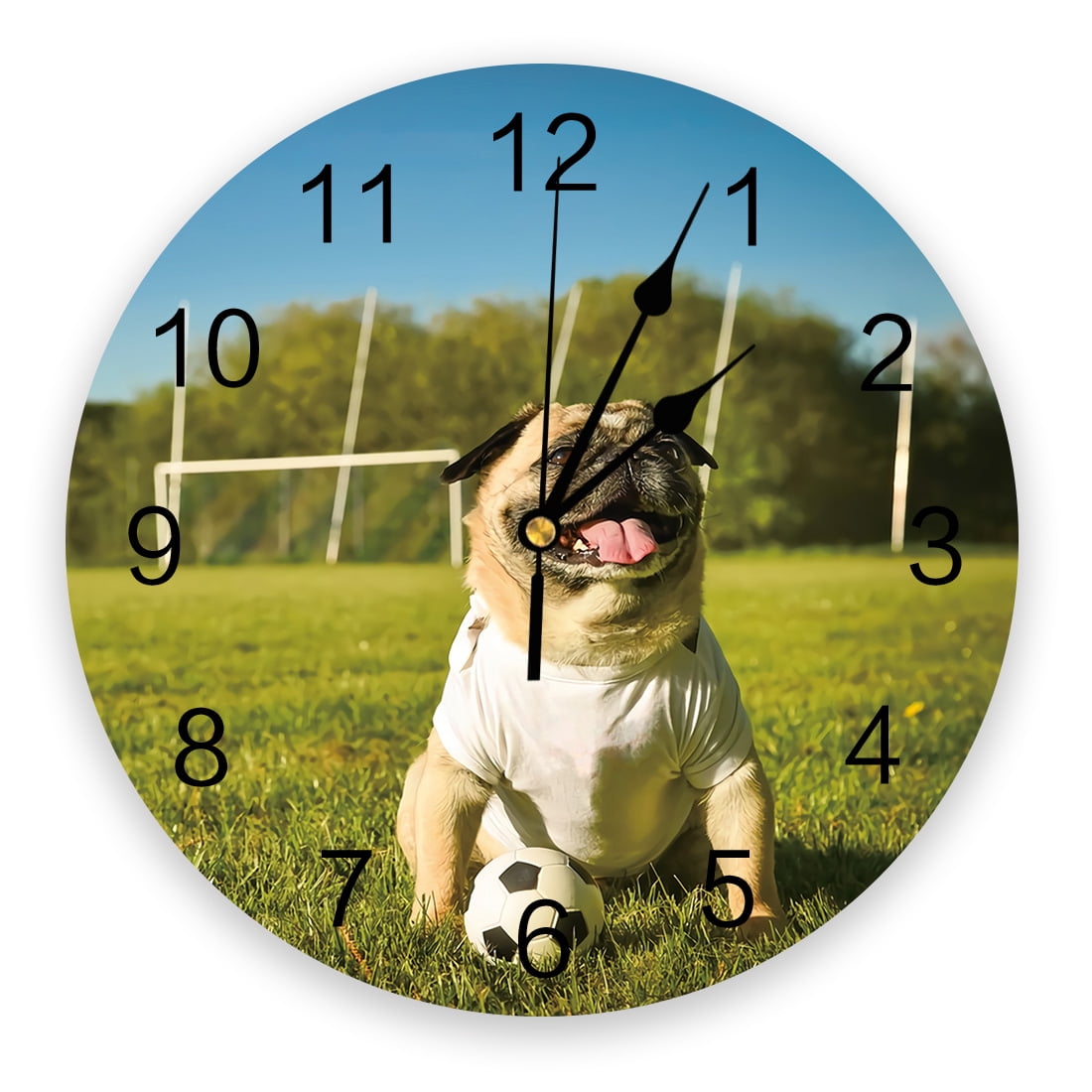 Animal Cute Puppy Football Wall Clocks Silent Home Cafe Office Wall ...