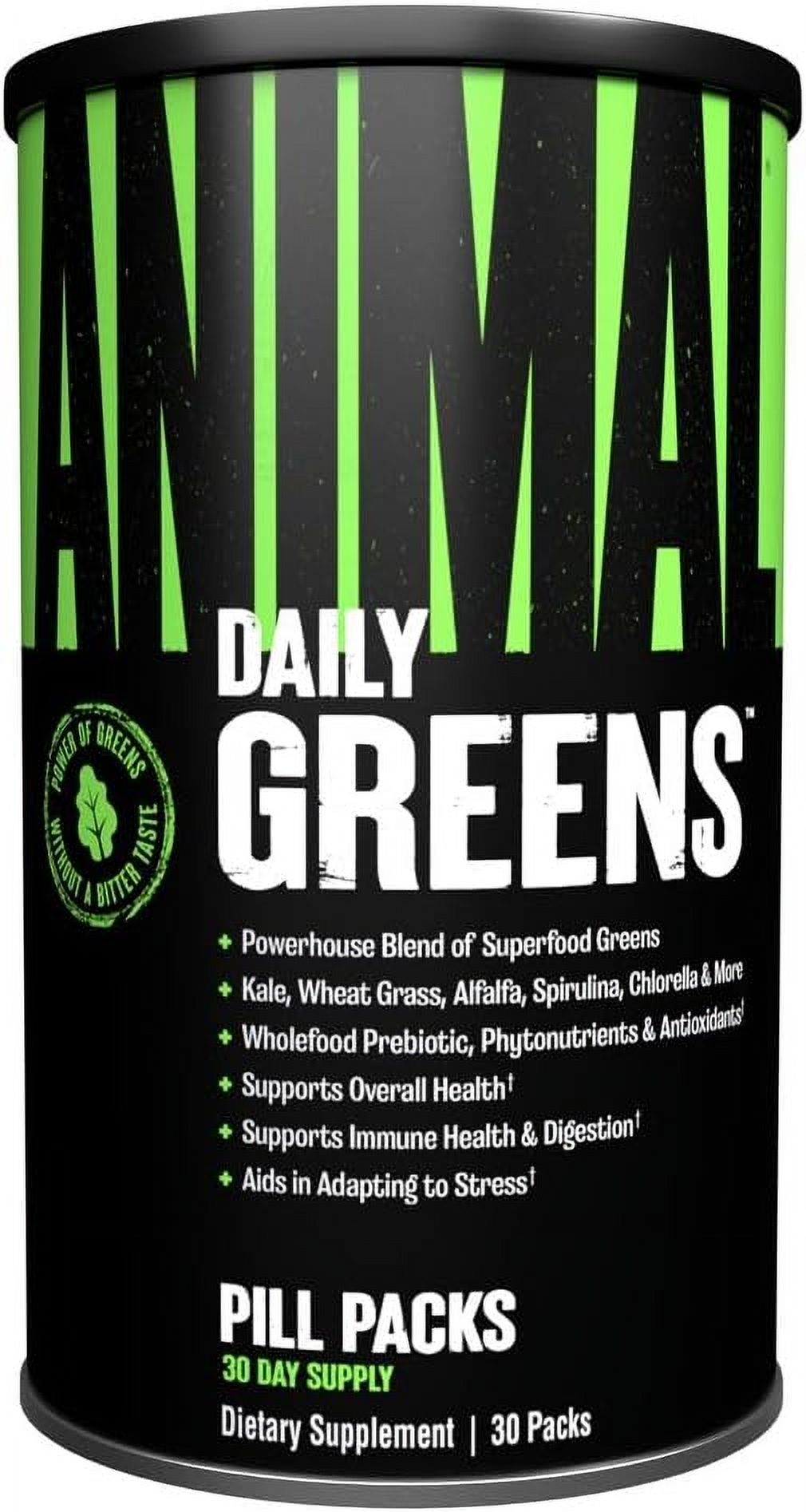 Animal Daily Greens Pill Packs - Kale Wheat Grass Alfalfa and More - Convenient Prebiotic and ...