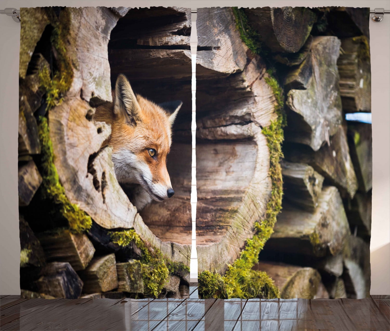 Ambesonne Animal Curtains 2 Panel Set, Exotic Furry Creature, 108" x 84 ...