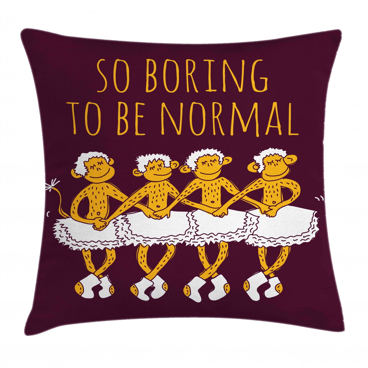 Animal Decor Throw Pillow Cushion Cover, Funny Ballerina Dancing ...
