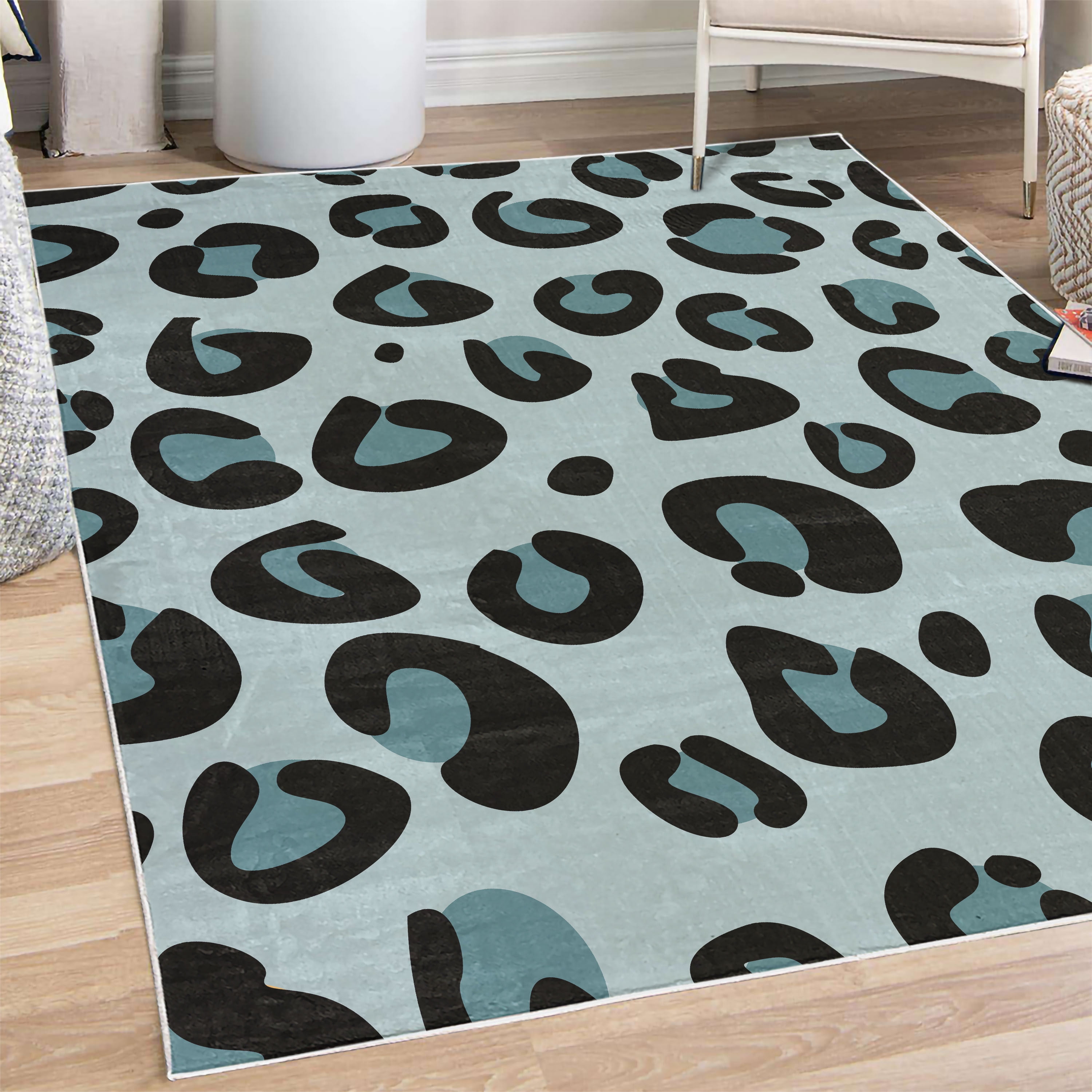 Animal Decorative Rug, Leopard Animal Skin Pattern in Abstract Style ...