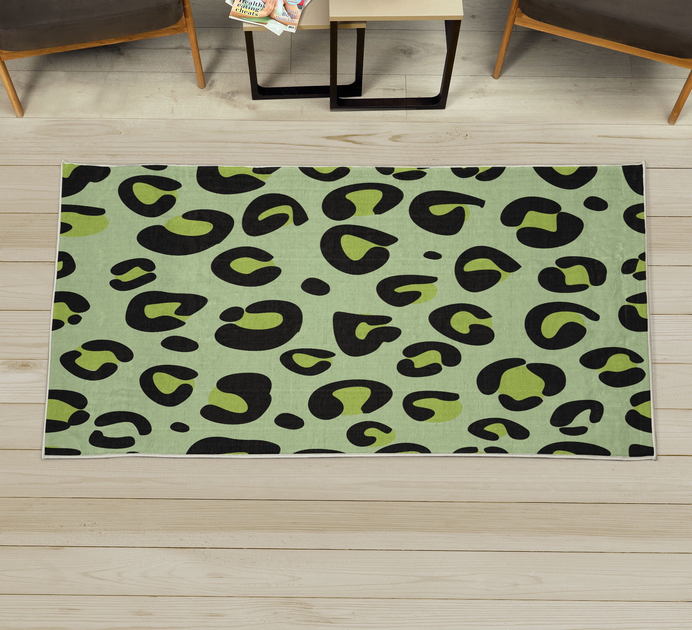 Animal Decorative Rug, Leopard Animal Skin Pattern in Abstract Style ...