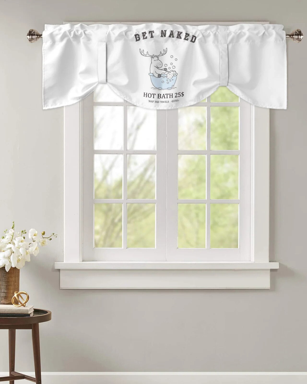 Animal Deer Cartoon Bathtub Bubble Bath Window Valance Curtain Kitchen ...