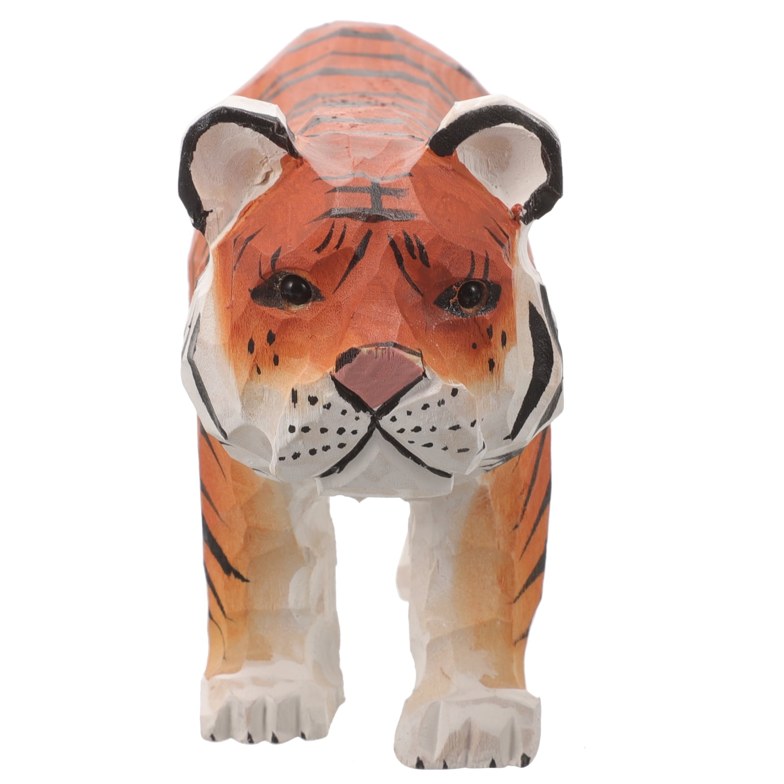 Animal Desktop Ornaments Home Decor Crafts Wood Tiger Sculpture Garden ...