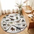 Animal Dinosaur Round Area Rug 3ft,Living Room Rug Non-Slip Washable ...