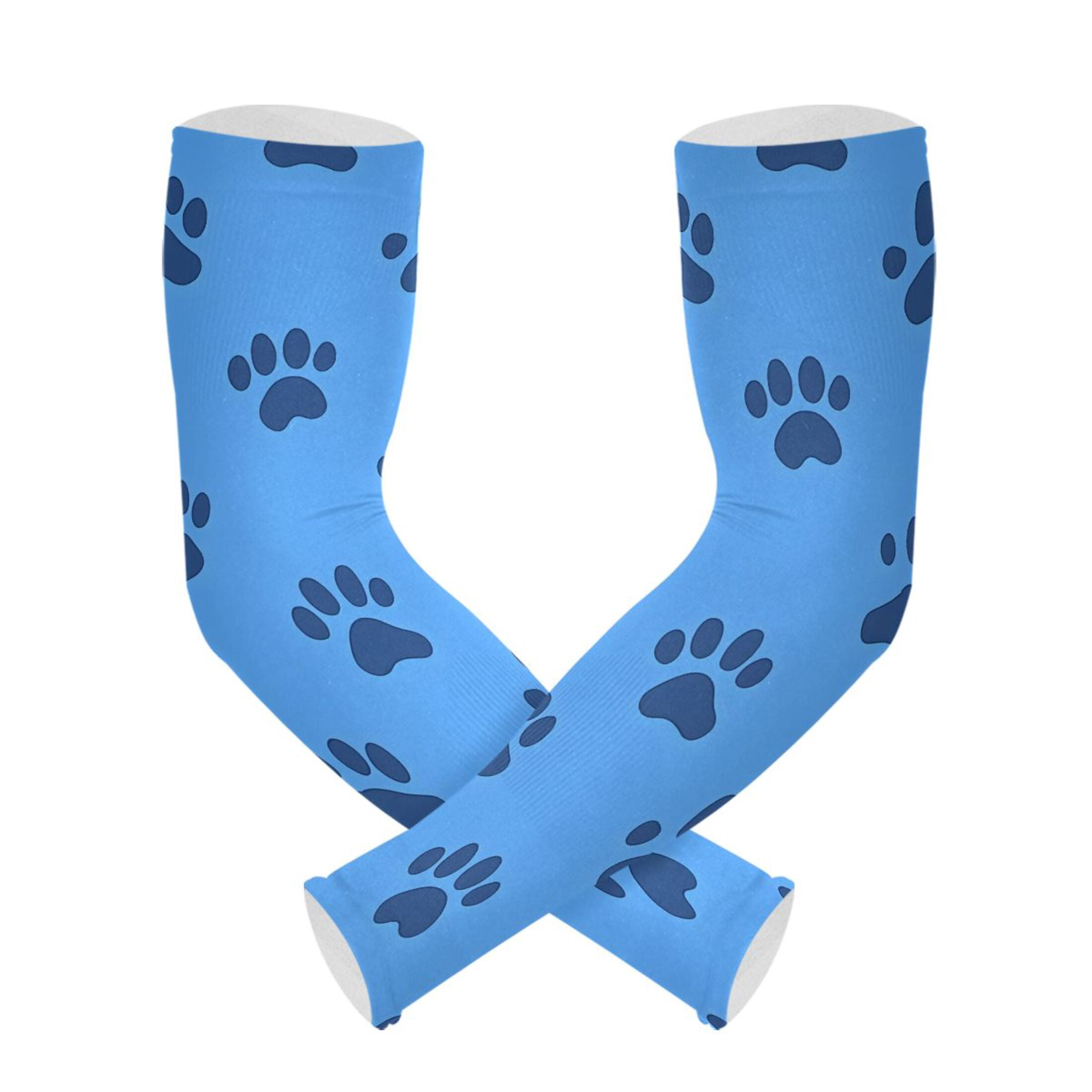 Animal Dog Blue Tile Pattern UV Protection Cooling Arm Sleeves ...