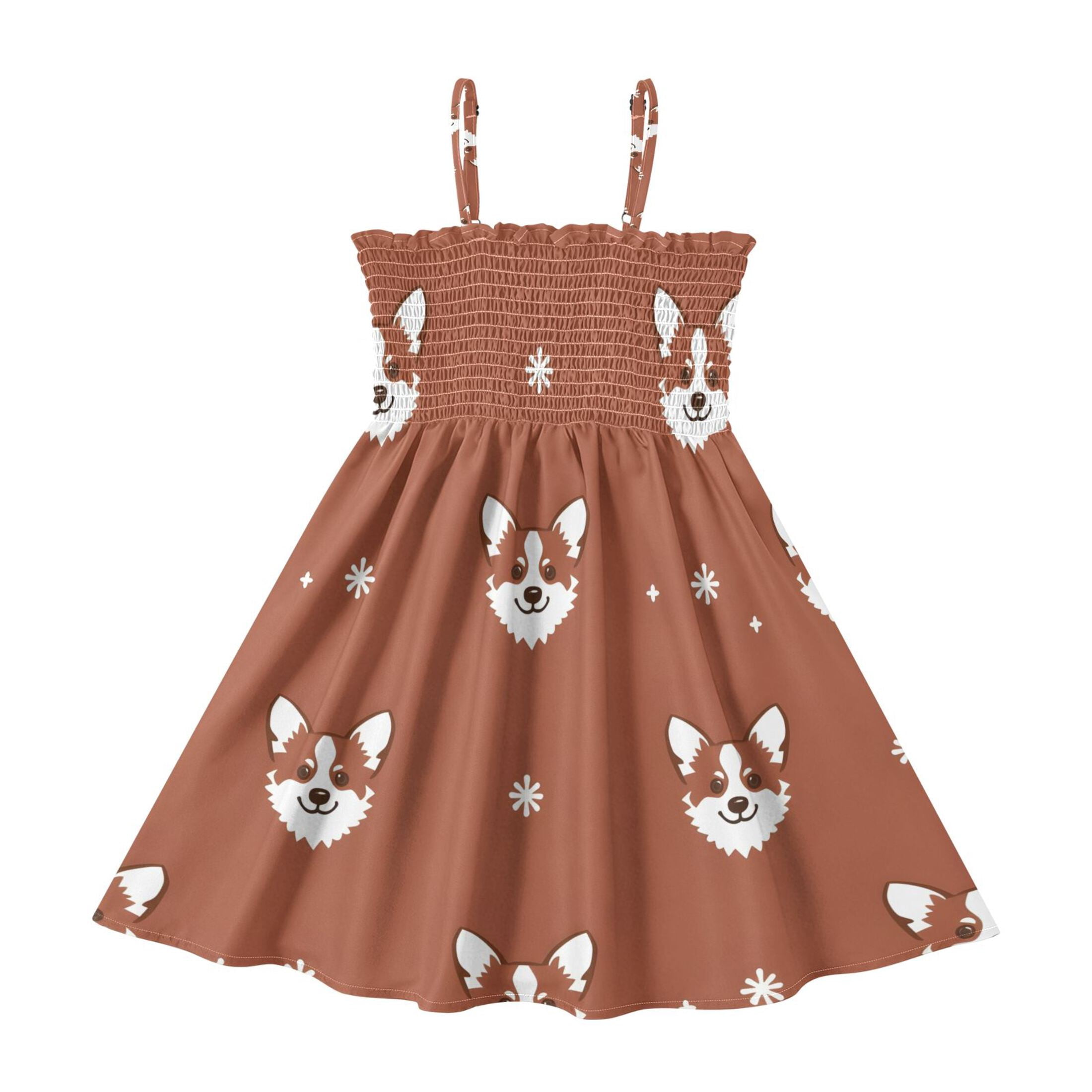 Animal Dog Color Tile Pattern Girls' Casual Dresses 2Y-8Y Sleeveless ...
