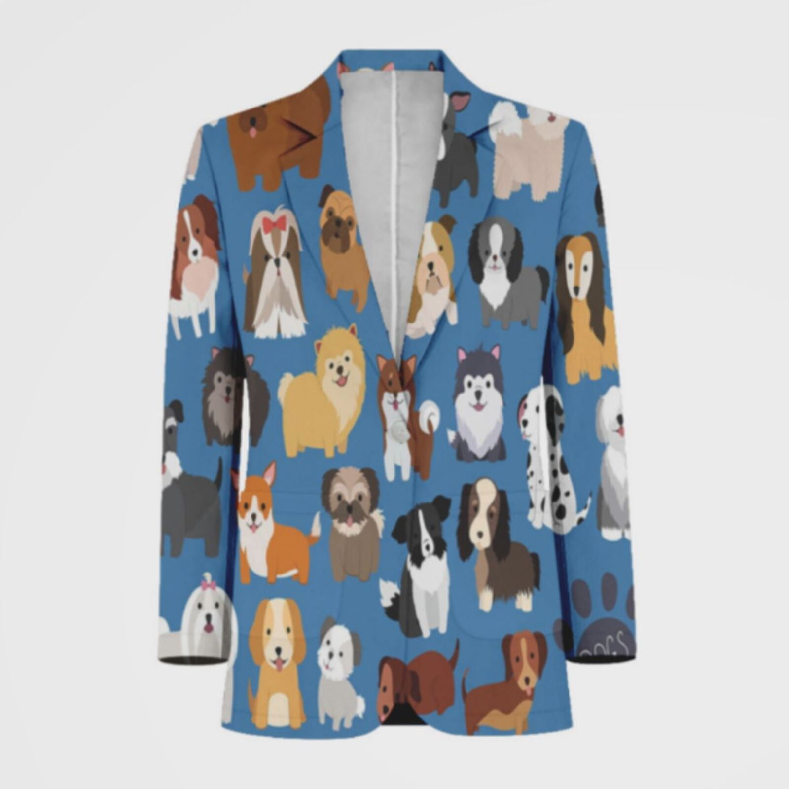 Animal Dog Cute Paw Print-01 Men Blazers Slim Clothing Summer Jacket ...