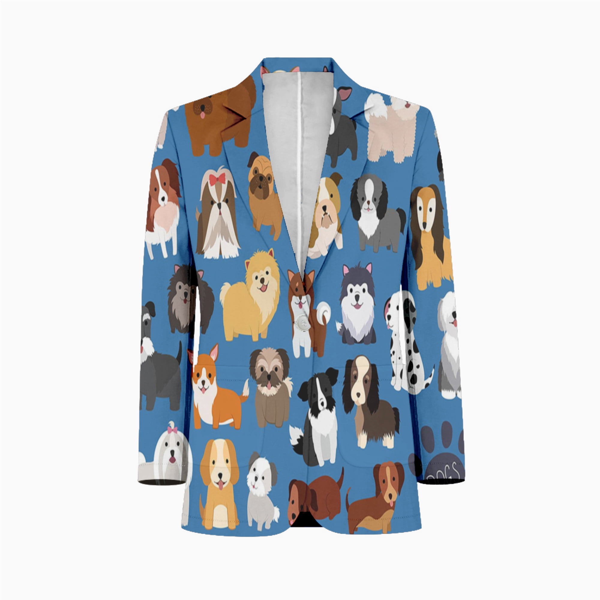 Animal Dog Cute Paw Print Customized Men's Suits full man Shawl Collar ...