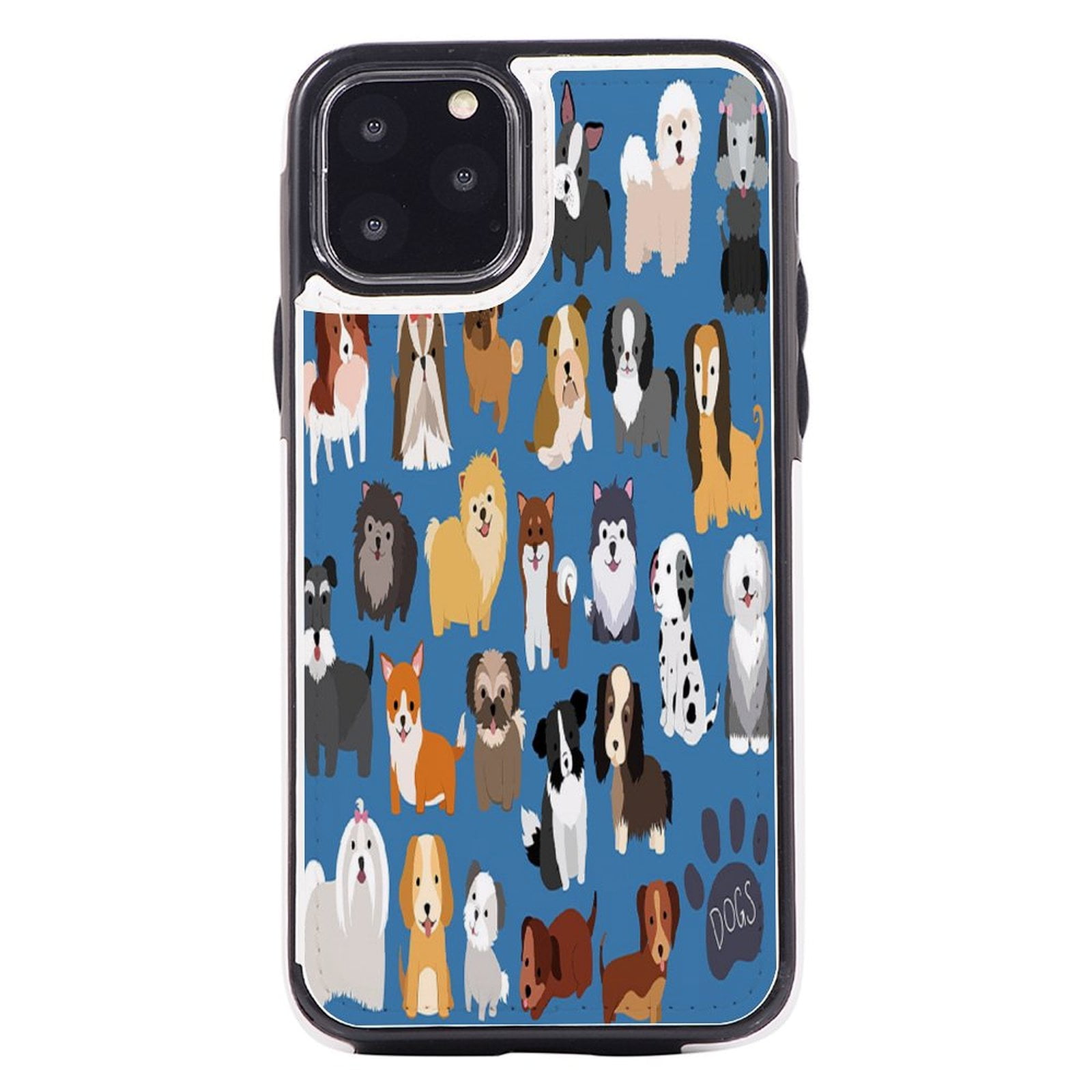 Animal Dog Cute Paw Print Leather Wallet Case for iPhone 16 15 14 13 12 ...