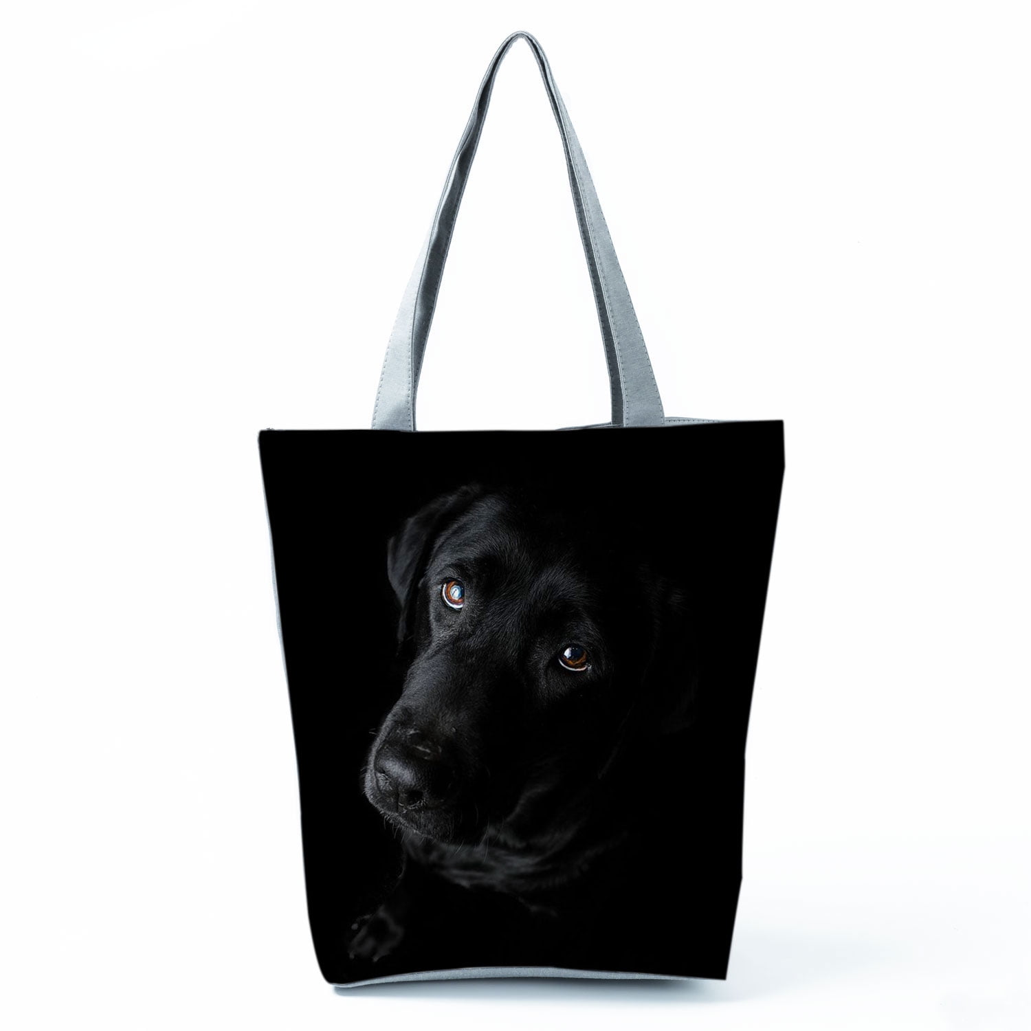 Animal Dog Graphic Foldable Totes Black Labrador Shopping Bags ...