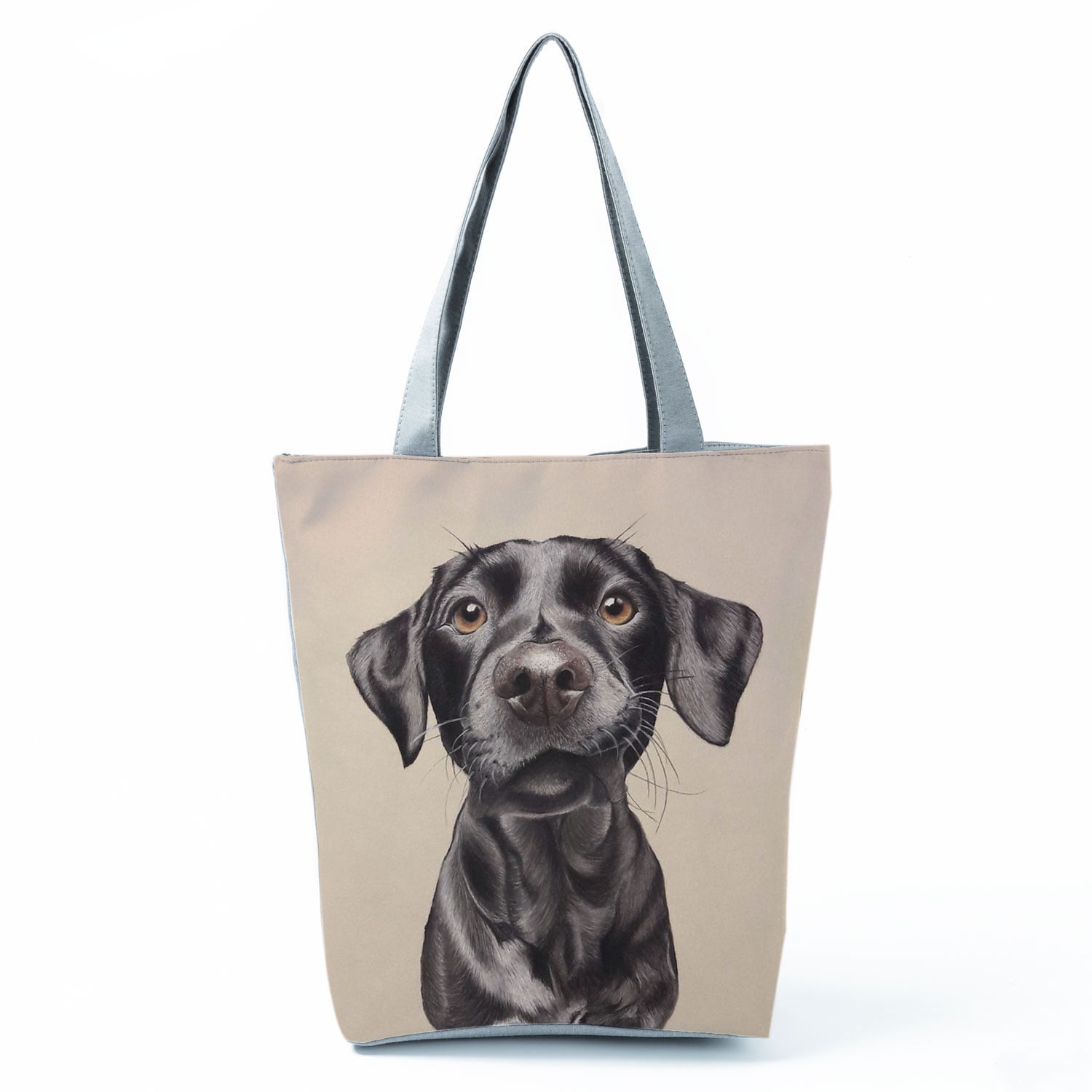 Animal Dog Graphic Foldable Totes Black Labrador Shopping Bags ...